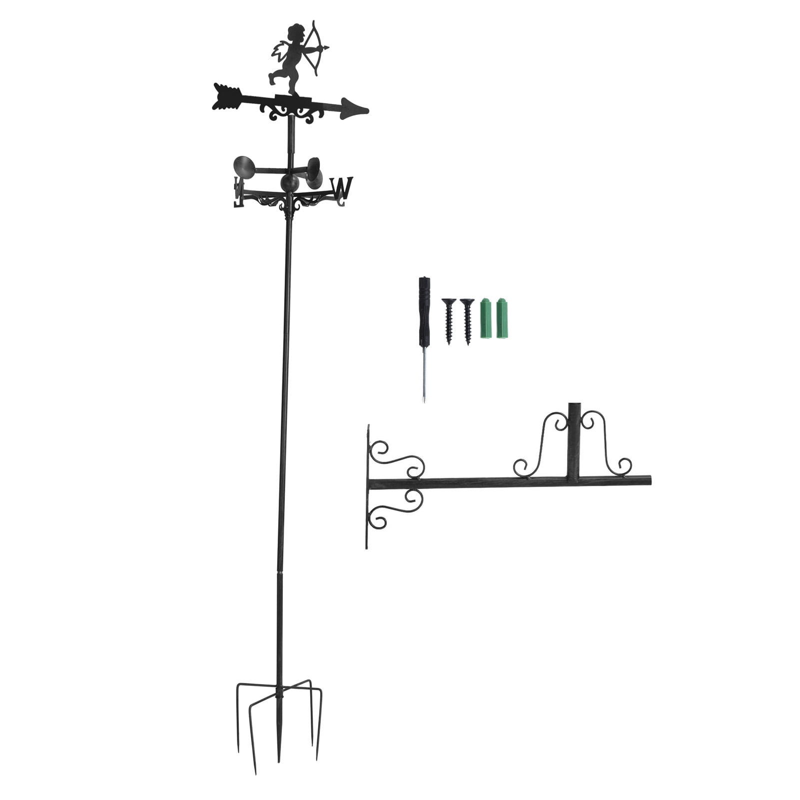 Lawn Weather Vane Wrought Iron Weather Vane Wind Direction Vane for ...