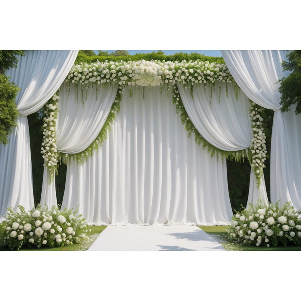 Lawn Wedding Ceremony Backgrounds For Photography Outdoor Feather Party ...