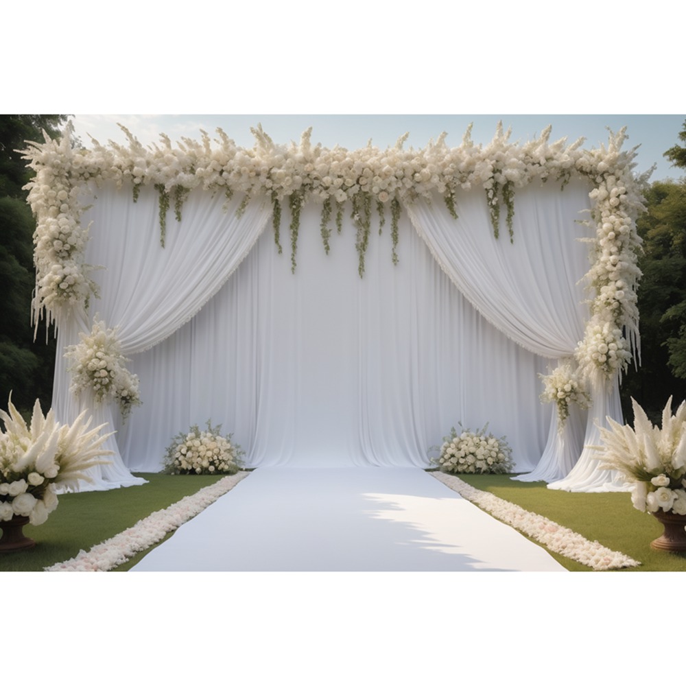 Lawn Wedding Ceremony Backgrounds For Photography Outdoor Feather Party ...