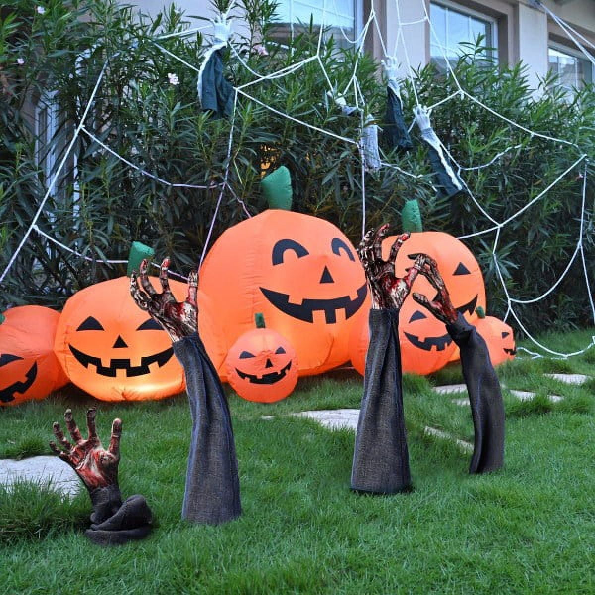 Lawn Zombie Hands Scary Halloween Decoration Realistic Life Size Prop 8 ...