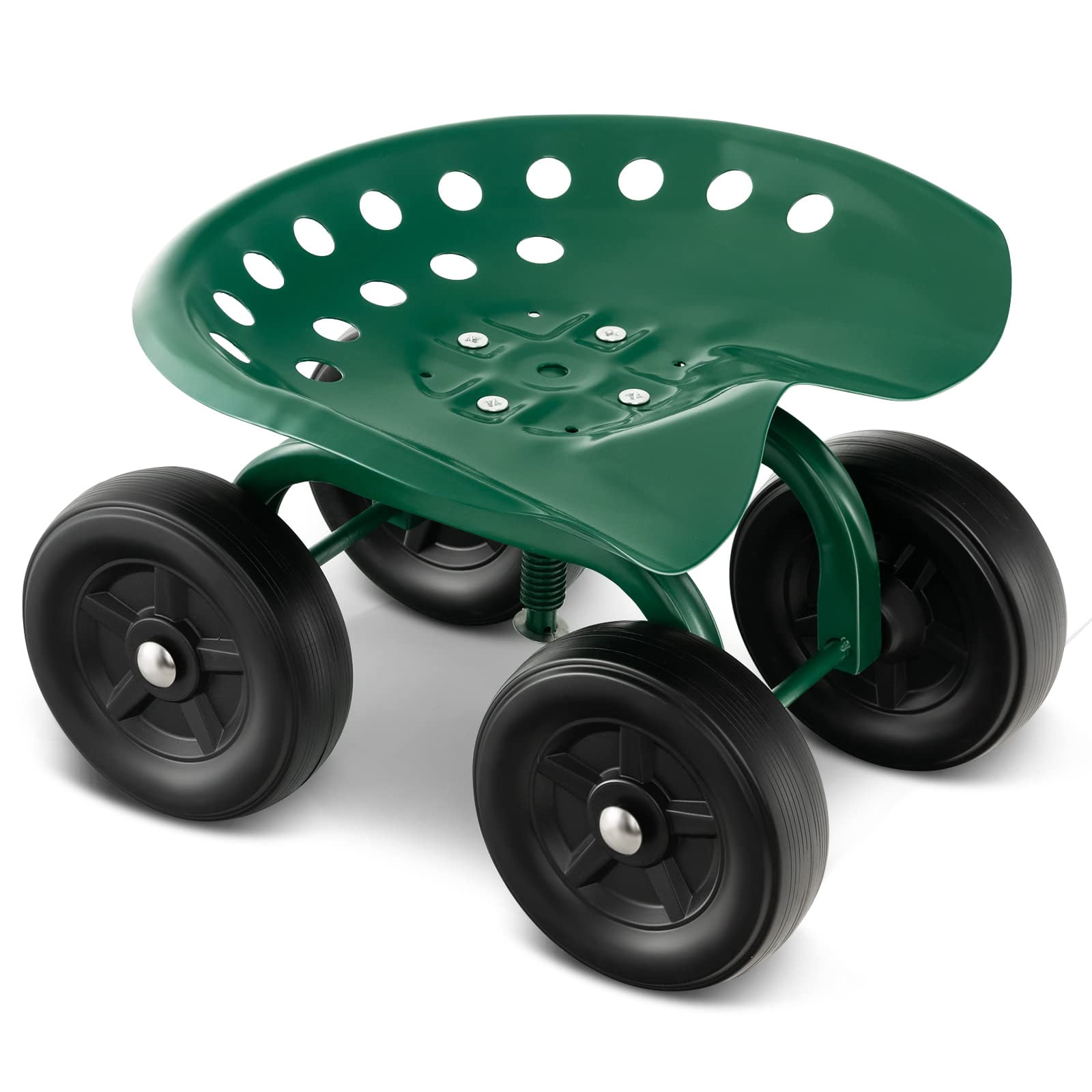 Lawn and Garden Rolling Cart, Ergonomic Utility Stool with 4 Wheels ...