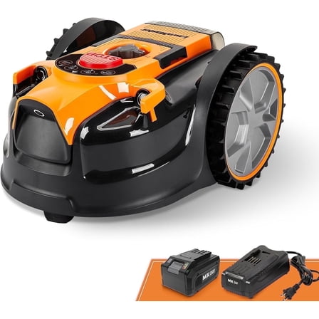 AIWEIYA Crawler Remote Control Lawnmower with Push Shovel Snow Removal ...