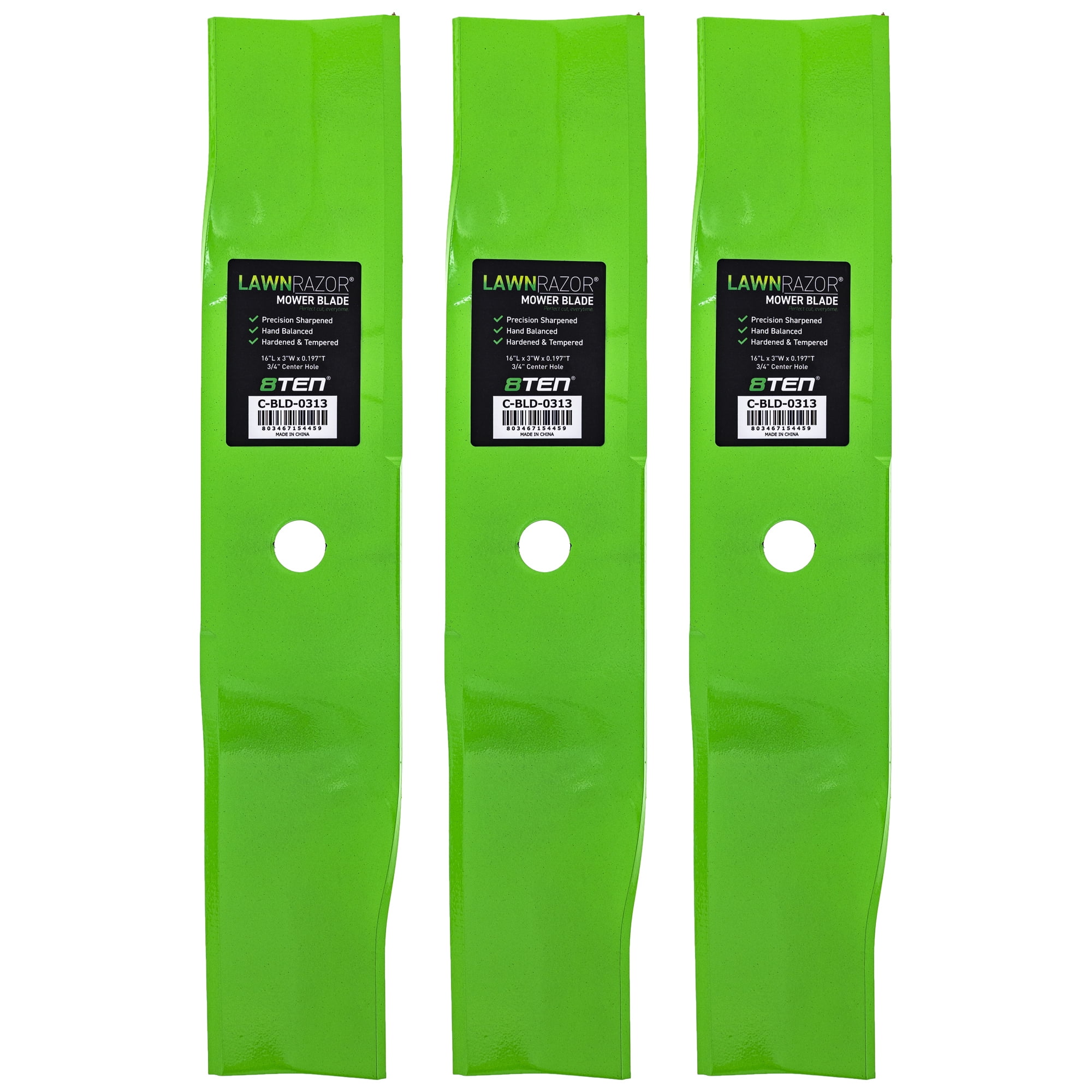 8TEN LawnRAZOR High Lift Blades, 44 Inch Deck, 3 Pack, Cub Cadet ...