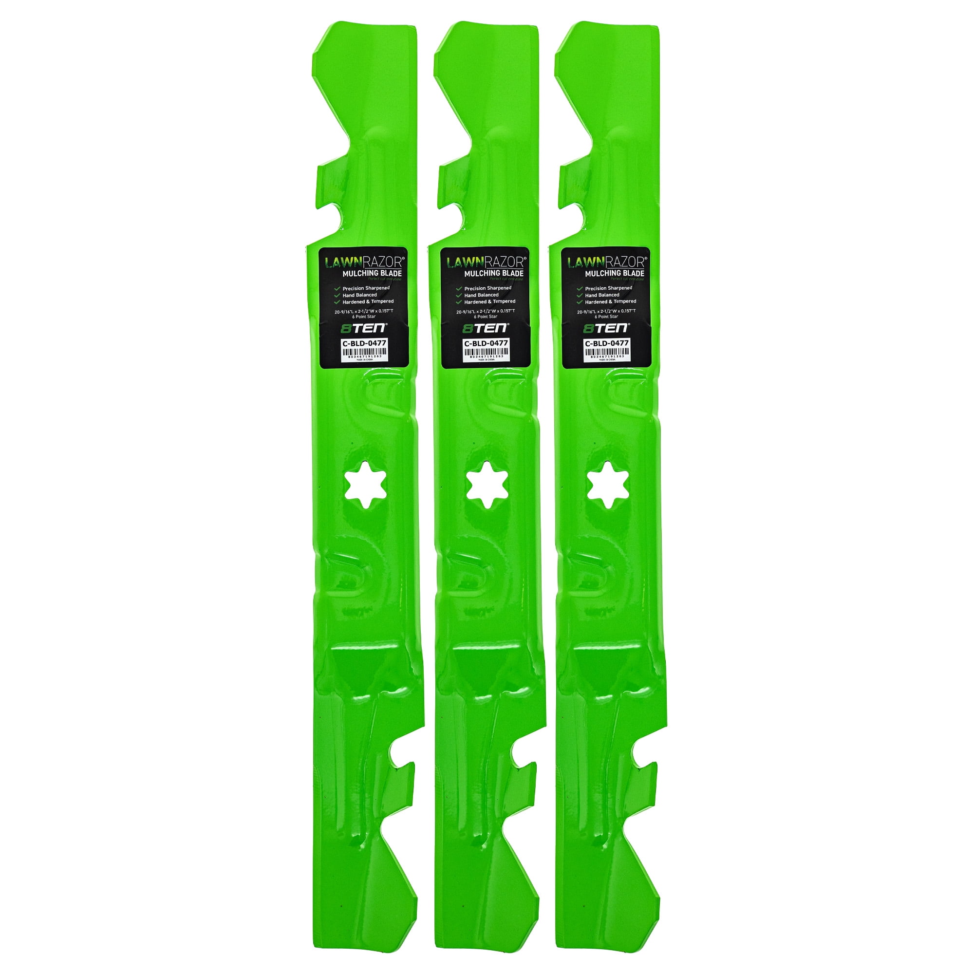 8TEN LawnRAZOR Toothed Mower Blades, 60-Inch Deck, Replacement for Cub ...