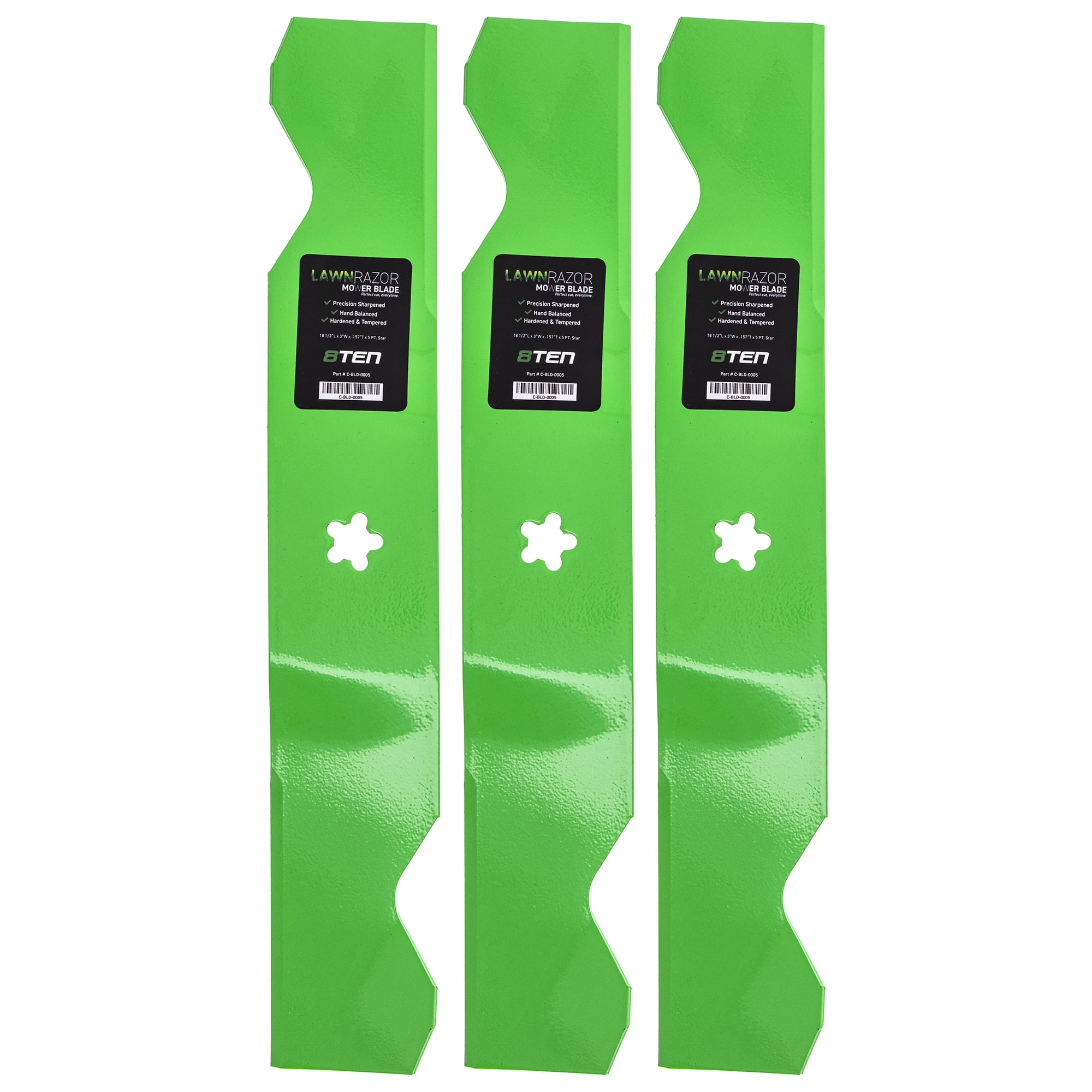 LawnRAZOR Riding Lawn Mower Medium Lift Blade Set for 54 inch Husqvarna ...