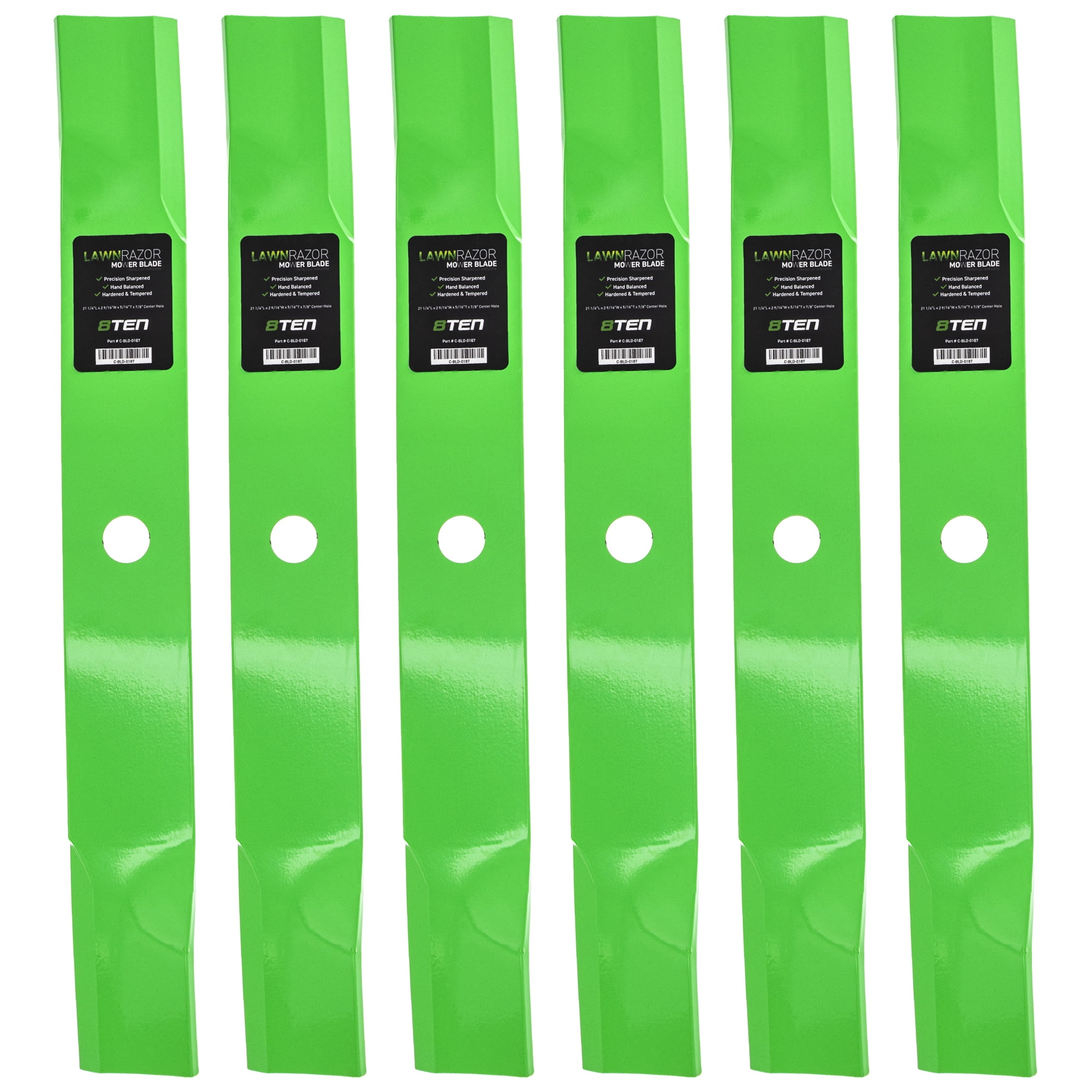 LawnRAZOR Medium Lift Blade for John Deere 60 inch M128485 6 Pack 810 ...