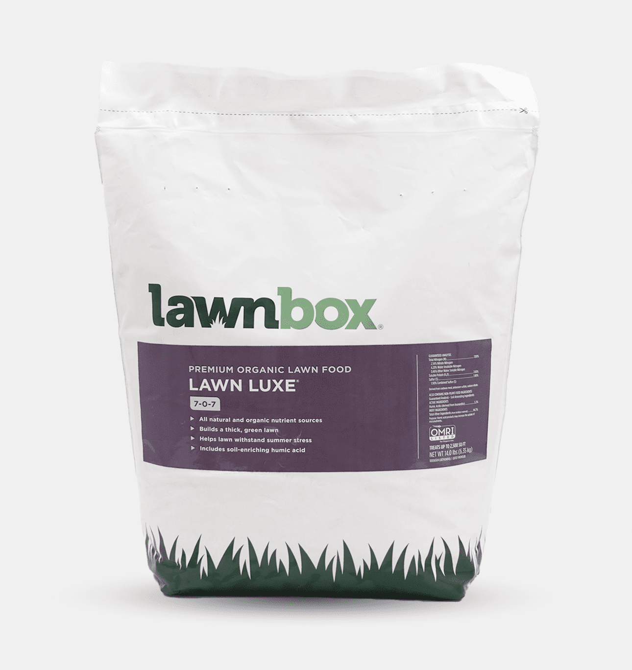 Lawnbox Lawn Luxe 7-0-7 OMRI Listed Organic Grass Fertilizer, Summer ...