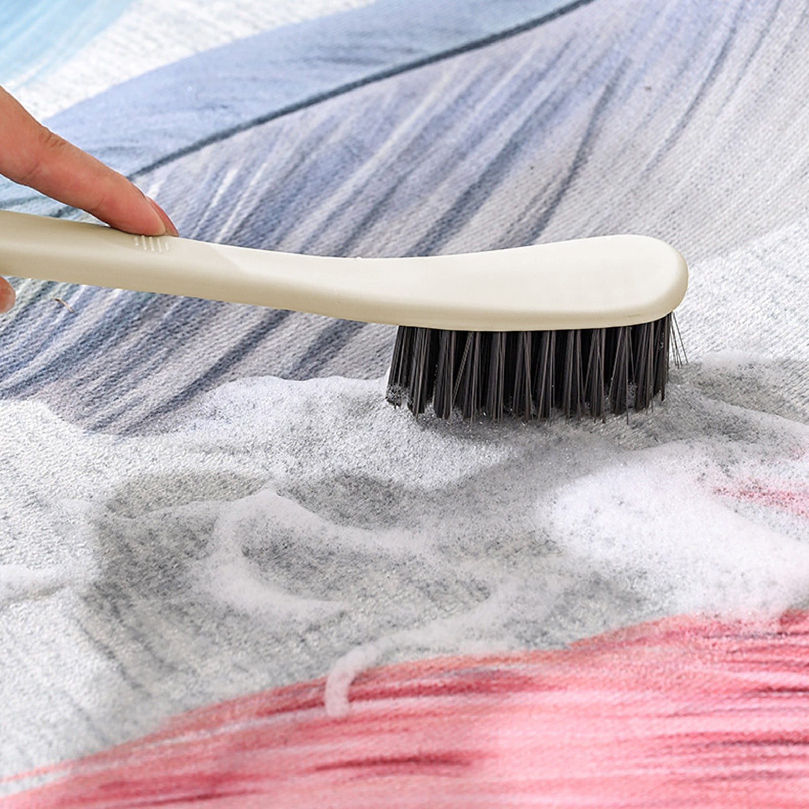 Lawor Soft Dense Bristle Shoe Cleaning Brush With Long Handle And Hanging Hook For Laundry ...