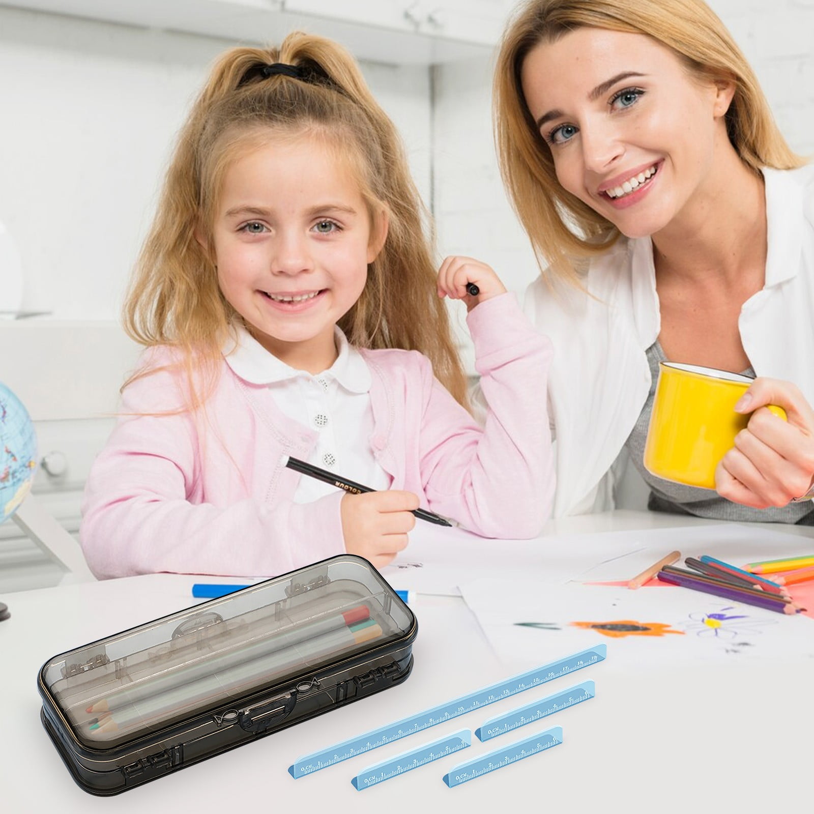 Lawor Transparent Pencil Case With Double Opening And Closin Large ...