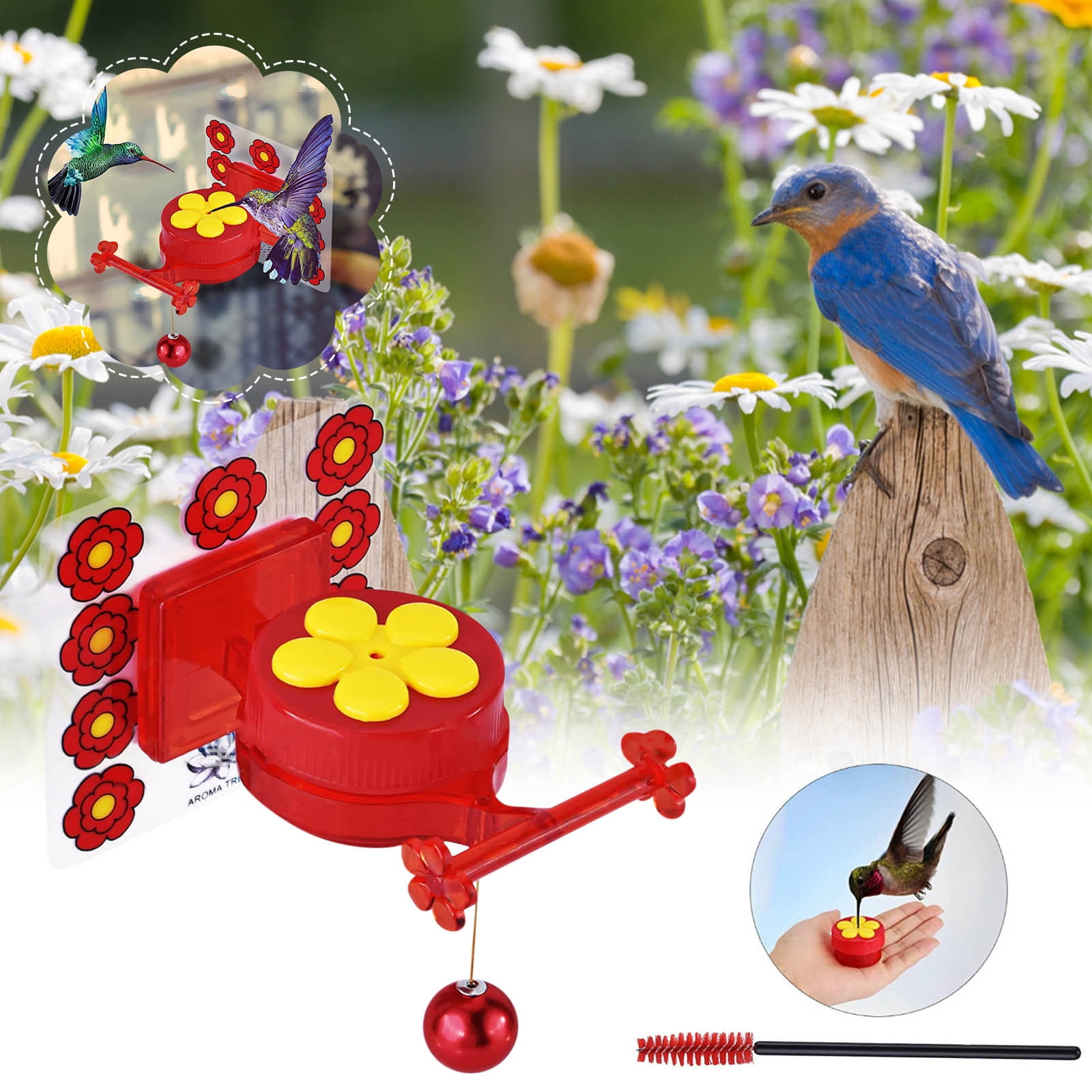 Lawor Window Hummingbird Feeder Handheld Hummingbird Feeder Outdoor ...