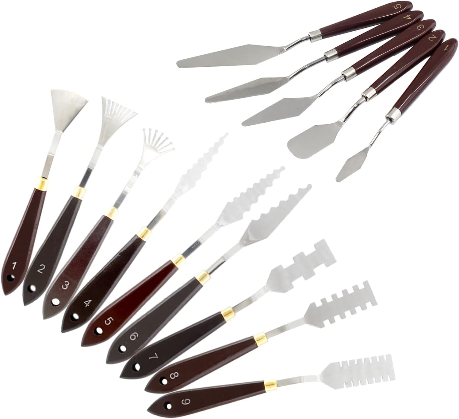 Lawq 14pcs Palette Knife Set, Stainless Steel Painting Knife Set ...