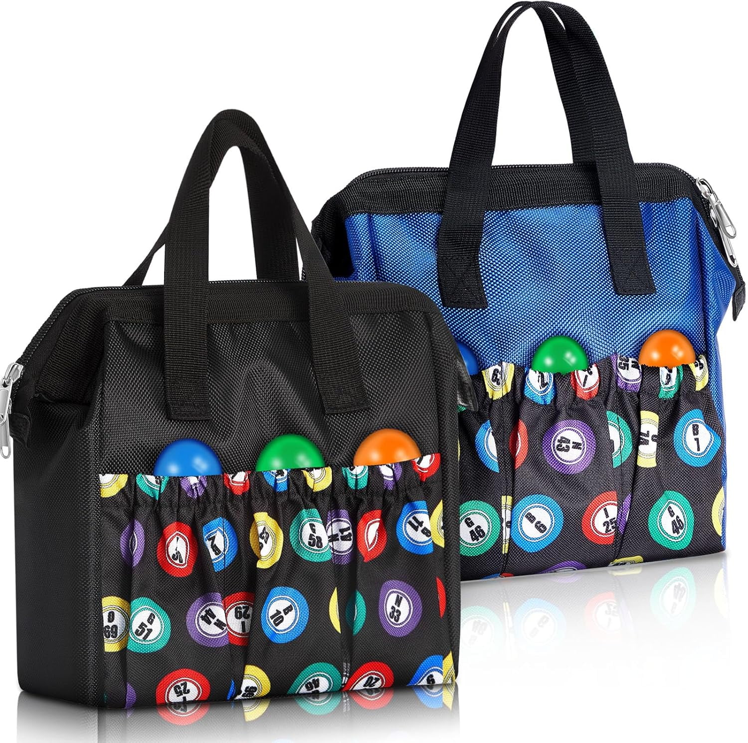 Lawq 2 Pcs Bingo Dauber Tote Bag Handle and Zipper Bingo Bag with 6 ...