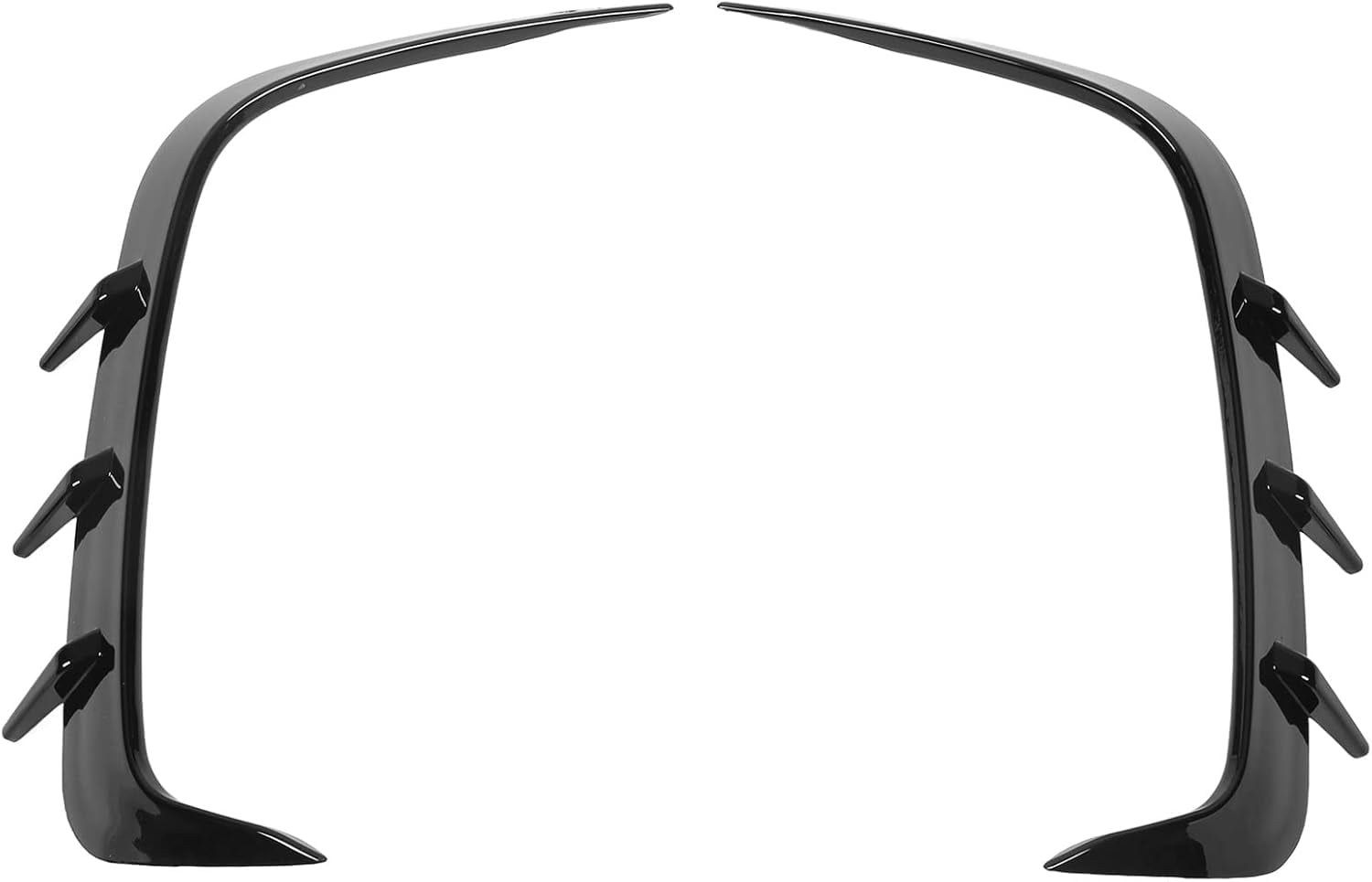 Lawq 2 Pcs Rear Bumper Spoiler Glossy Black Lower Air Vent Cover Trim ...