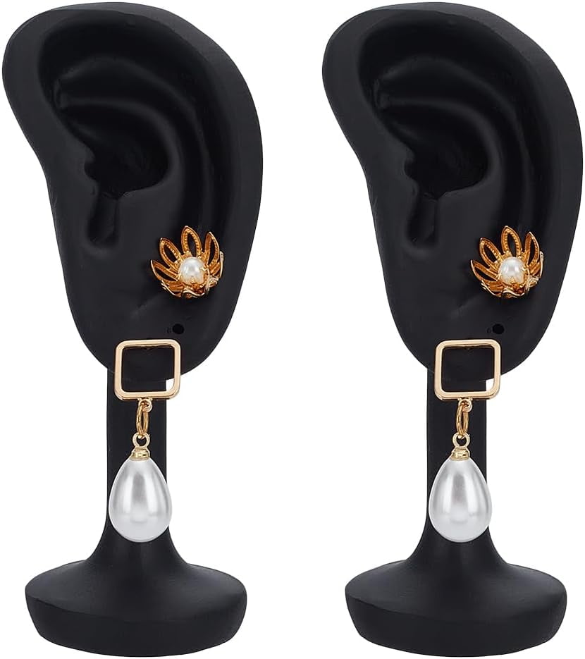 Lawq 2 pcs Ear Model Earring Display Rack Resin Ear Jewelry Display ...