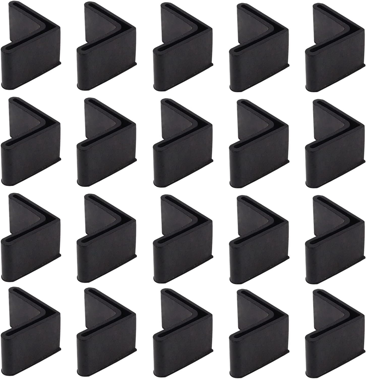 Lawq 20PCS 40mm x 40mm L Shaped Rubber Angle Iron Caps, Black Furniture ...