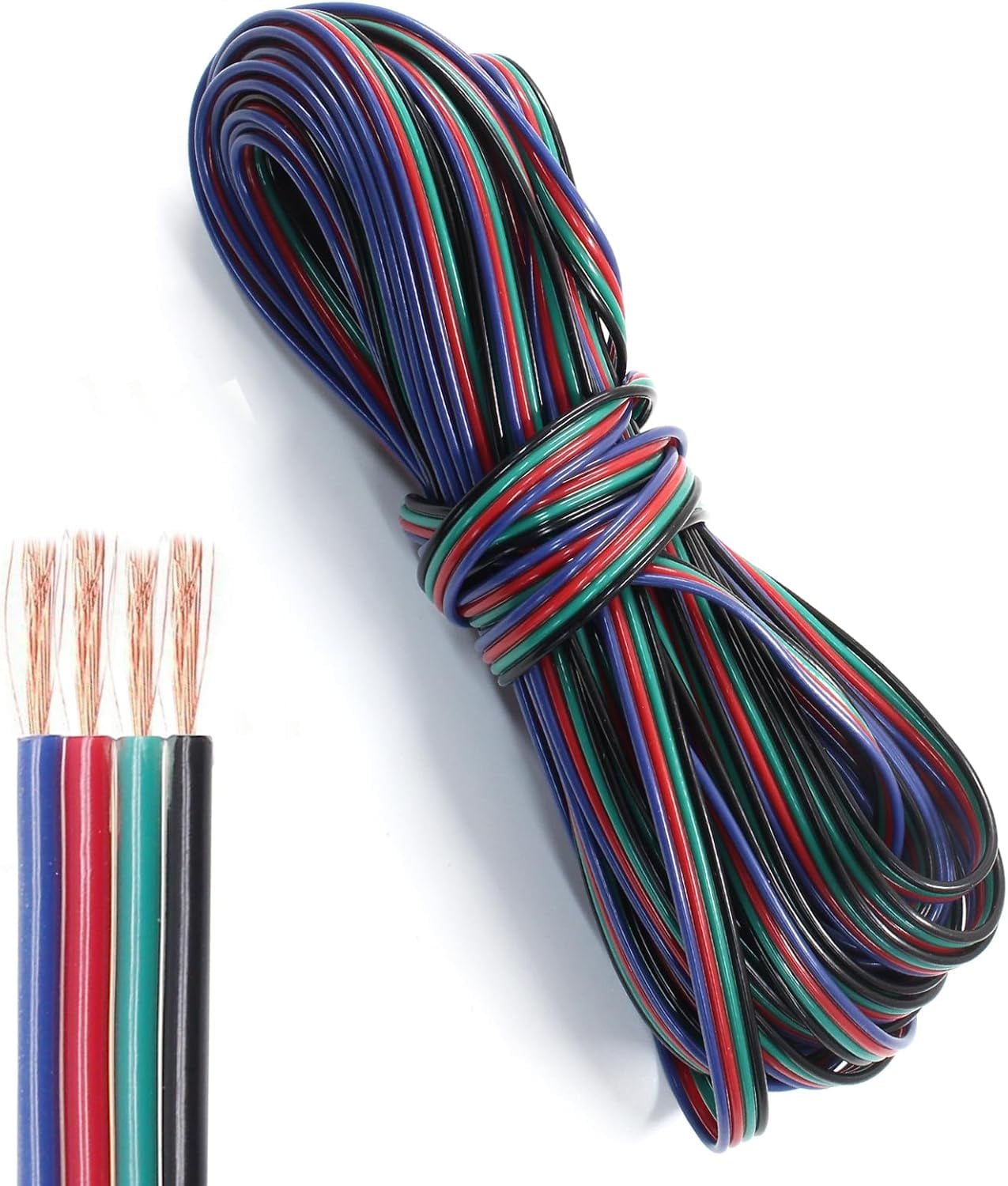 Lawq 22 Gauge Wire 32.8Ft/10M Extension Cable Wire Cord, 22 AWG 4 Pin 4 ...