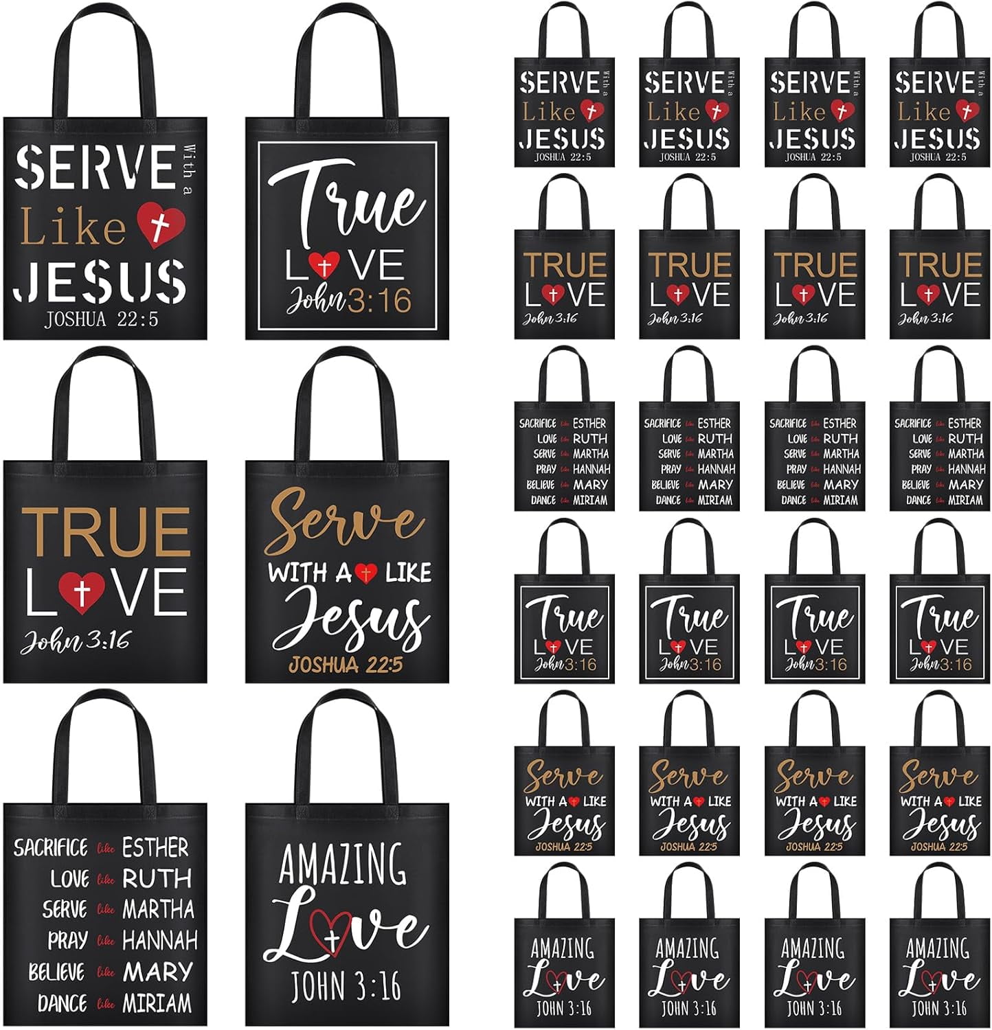 Lawq 24 Pcs Christian Religious Gift Bags Bulk Jesus Church Reusable ...