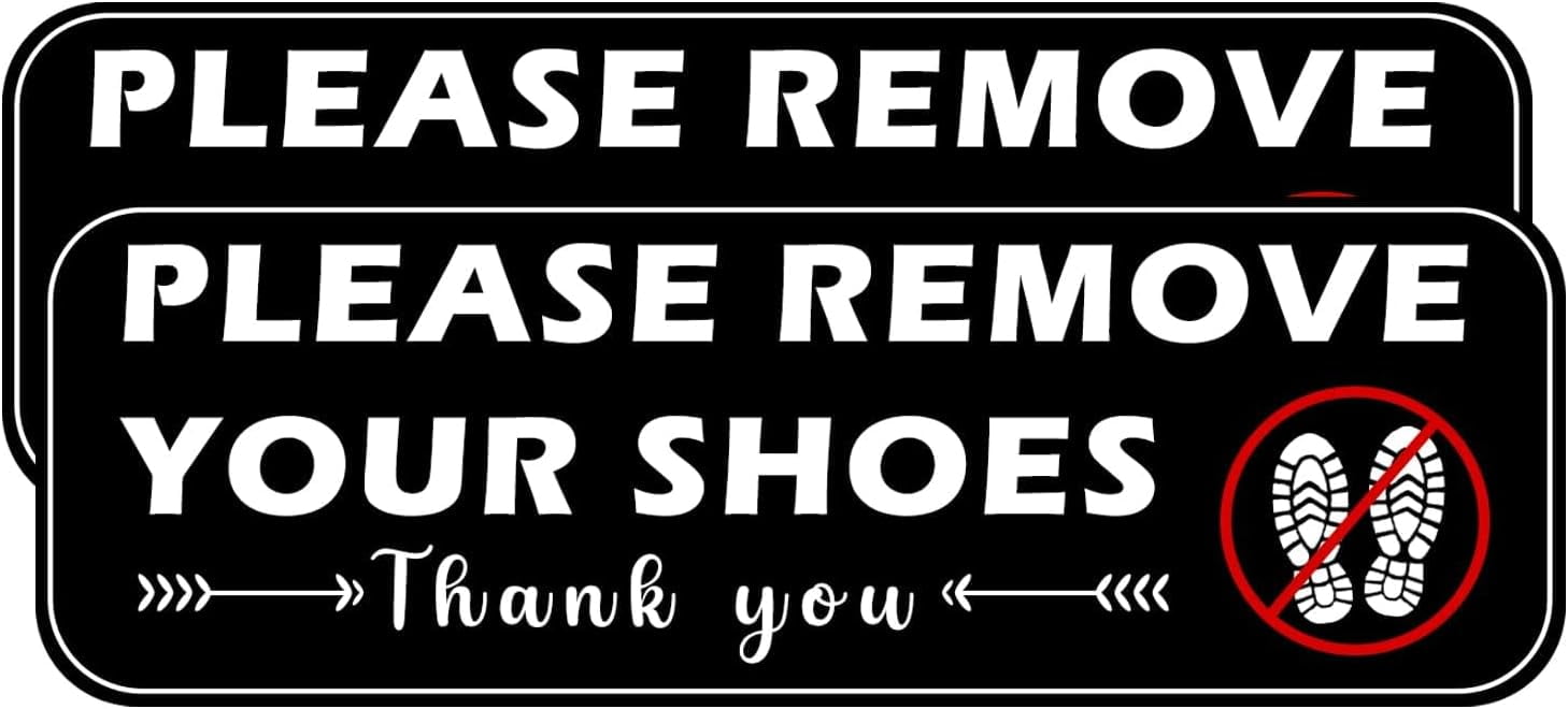 Lawq 2Pcs Shoes Off Sign Sticker No Shoes Sign for House, Please Remove ...