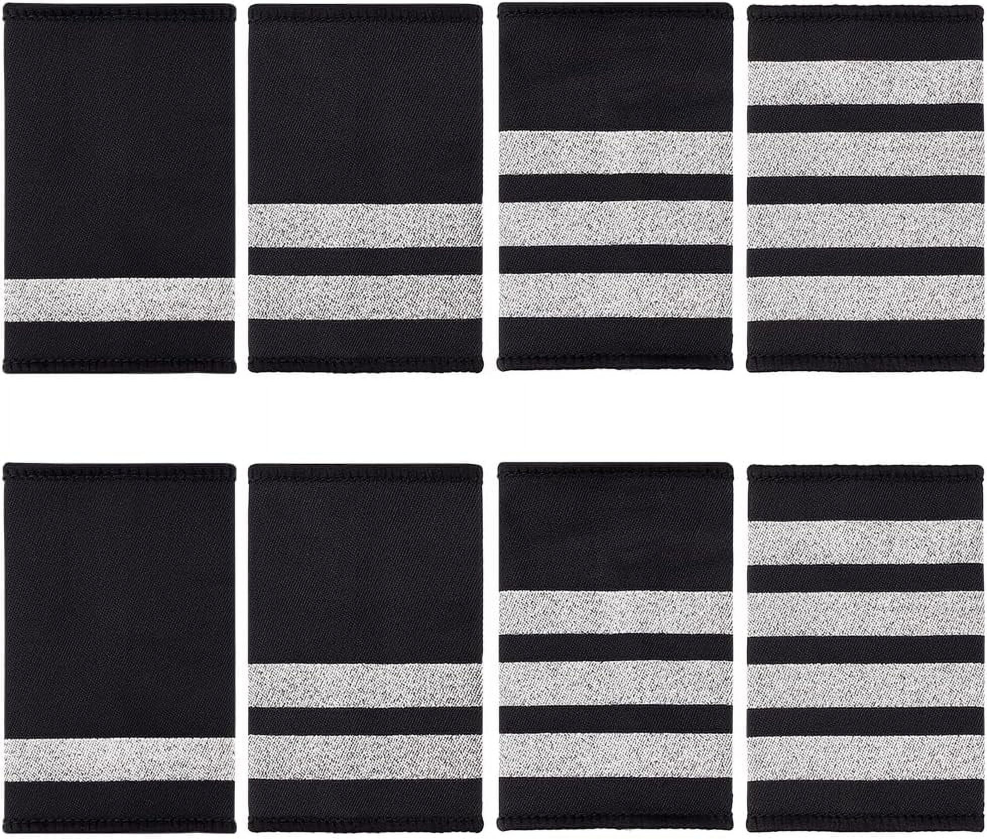 Lawq 4 Pairs 4 Styles Cloth Pilot Epaulettes 3.3x2.0x0.2inches Black ...