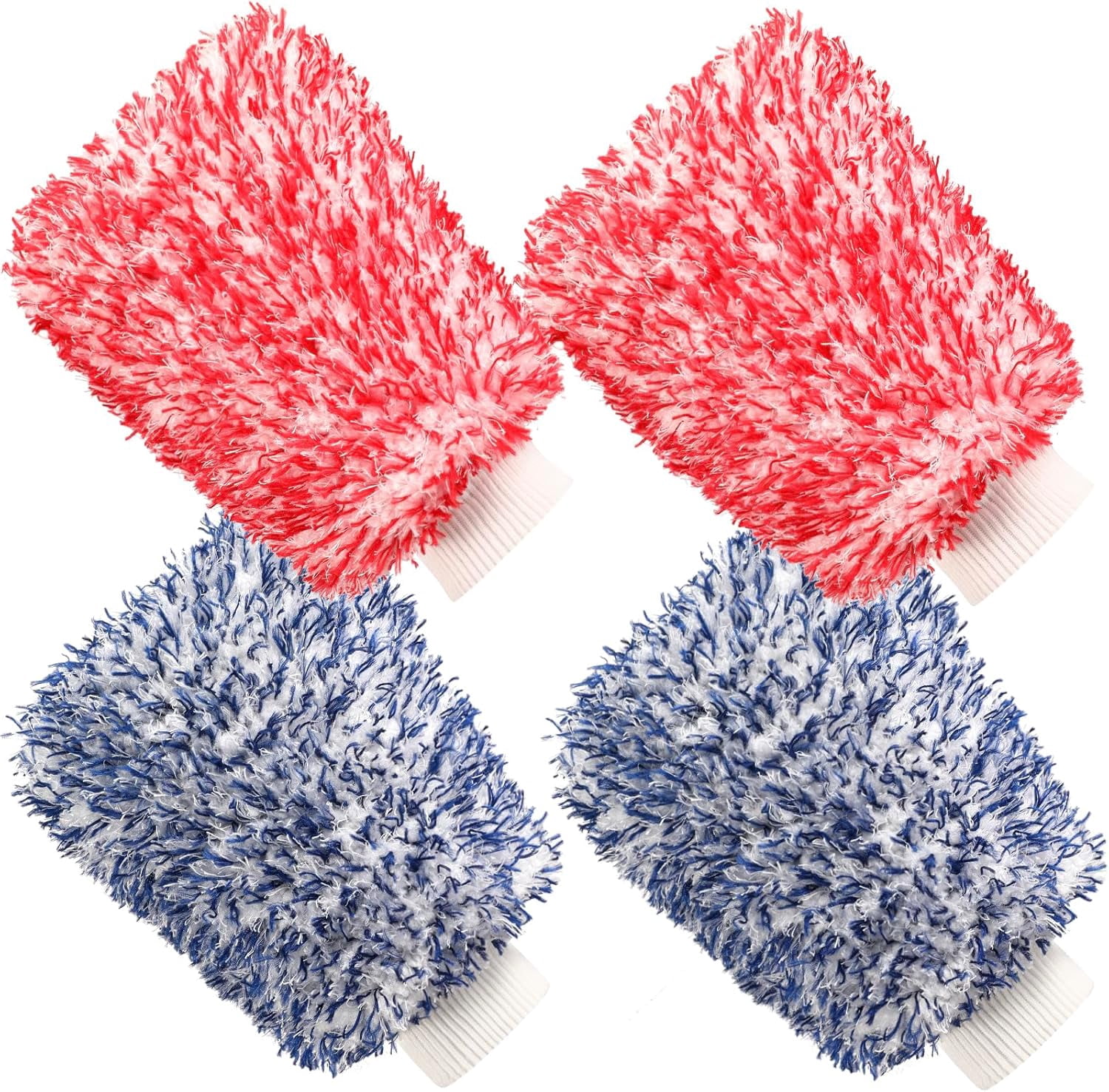 Lawq 4 Pcs Microfiber Car Wash Mitt Ultra Absorbent Wash Sponge Cloths ...