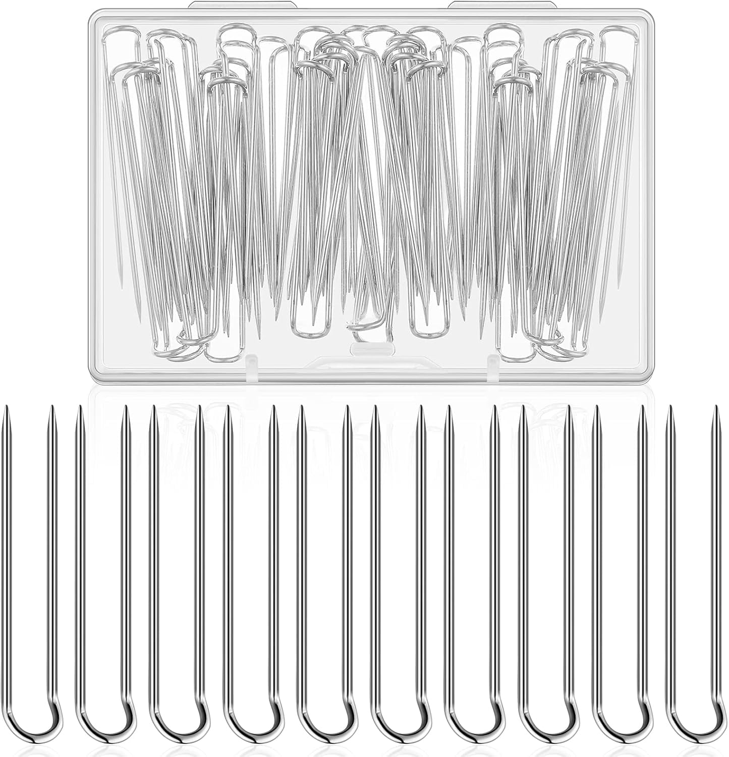 Lawq 50-Piece Sewing U-pins Double Blocking Fork Stainless Steel Multi ...