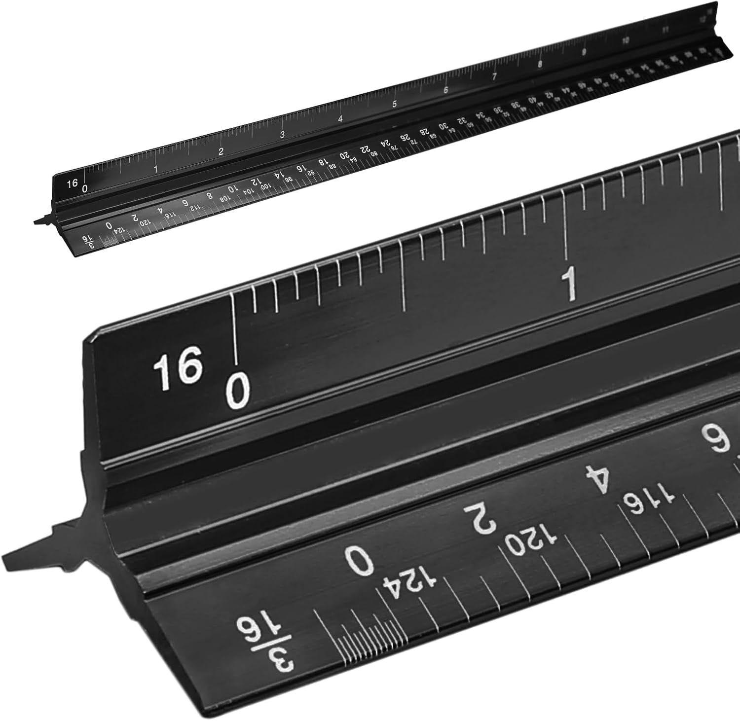 Lawq Architectural Scale Ruler 12 Inch, Imperial Scale Aluminum Laser ...