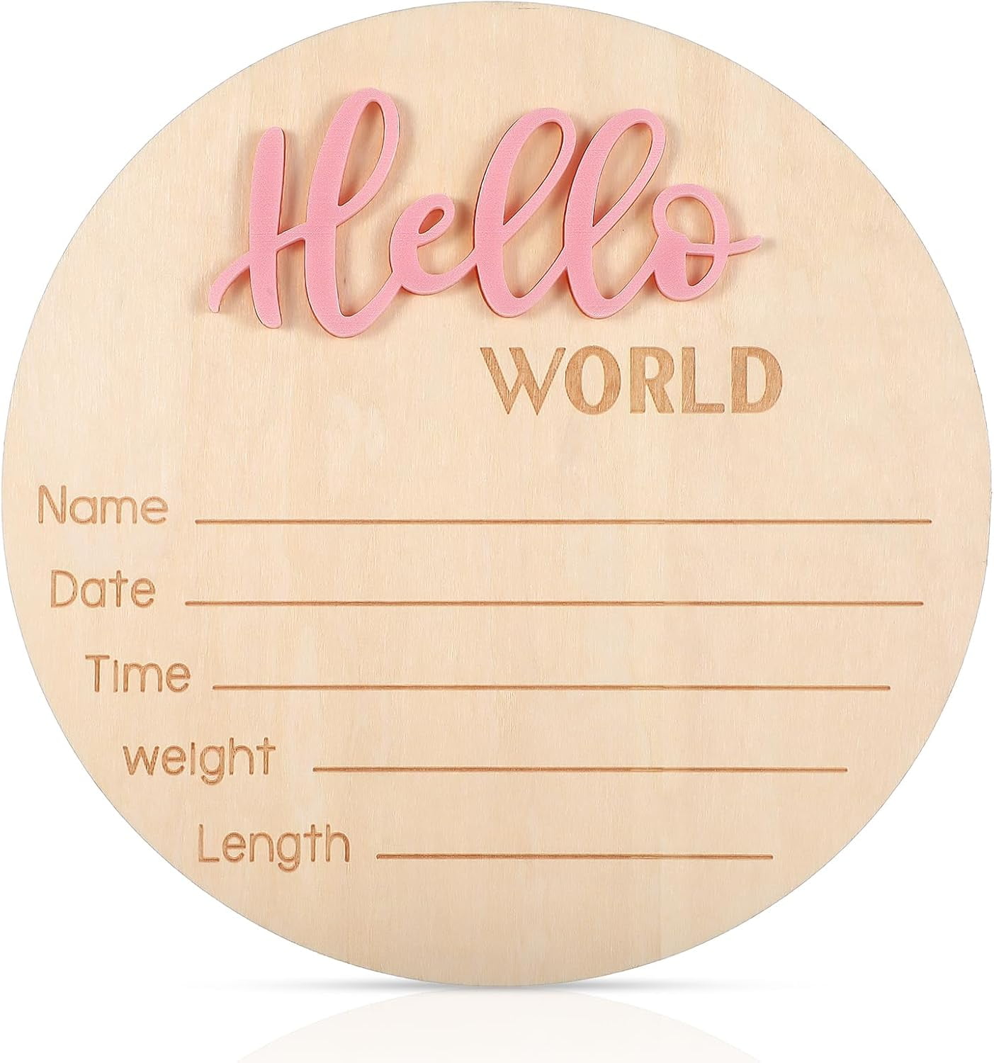Lawq Baby Announcement Sign 5.91 Inch Hello World Newborn Sign Welcome ...