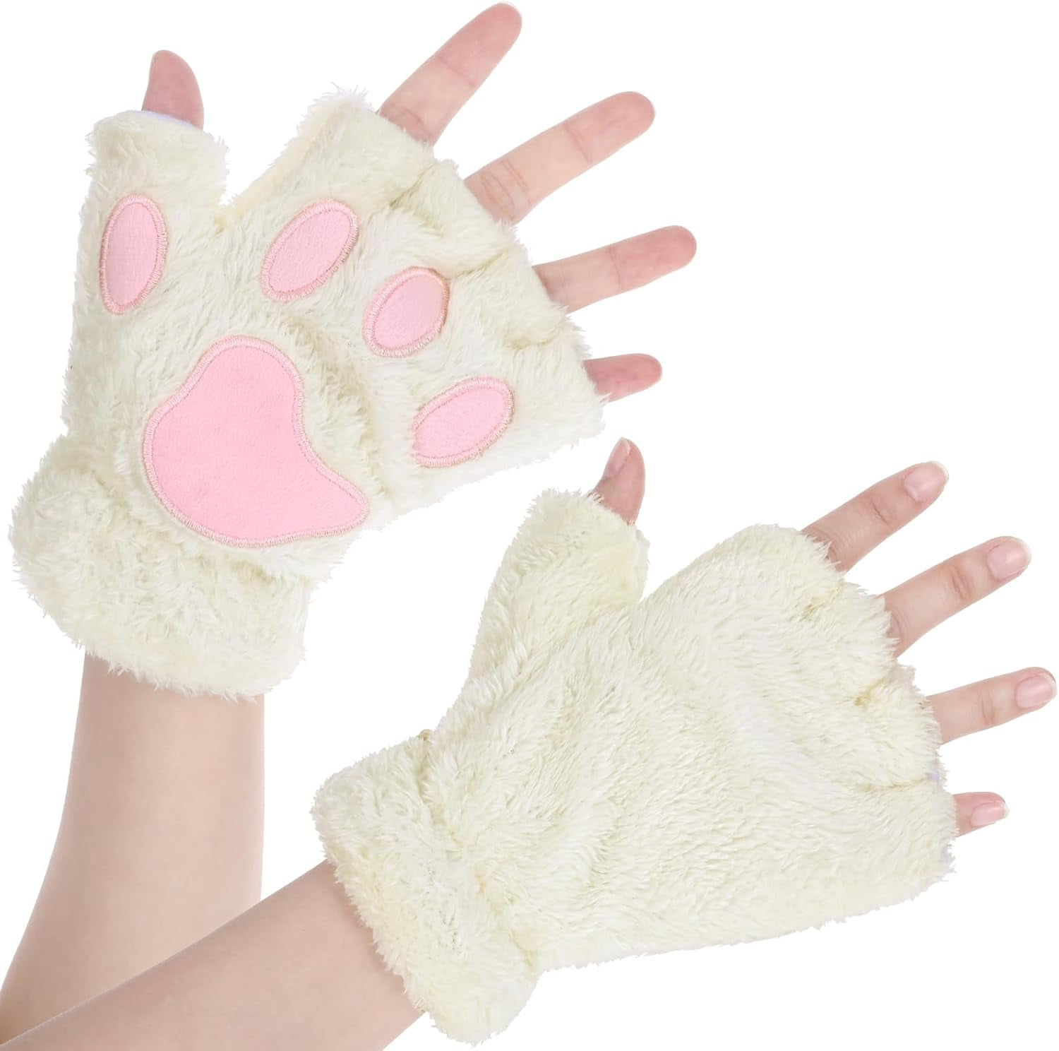 Lawq Cat Paw Gloves Bear Furry Paw Fingerless Hand Paw Gear Cat Claw ...