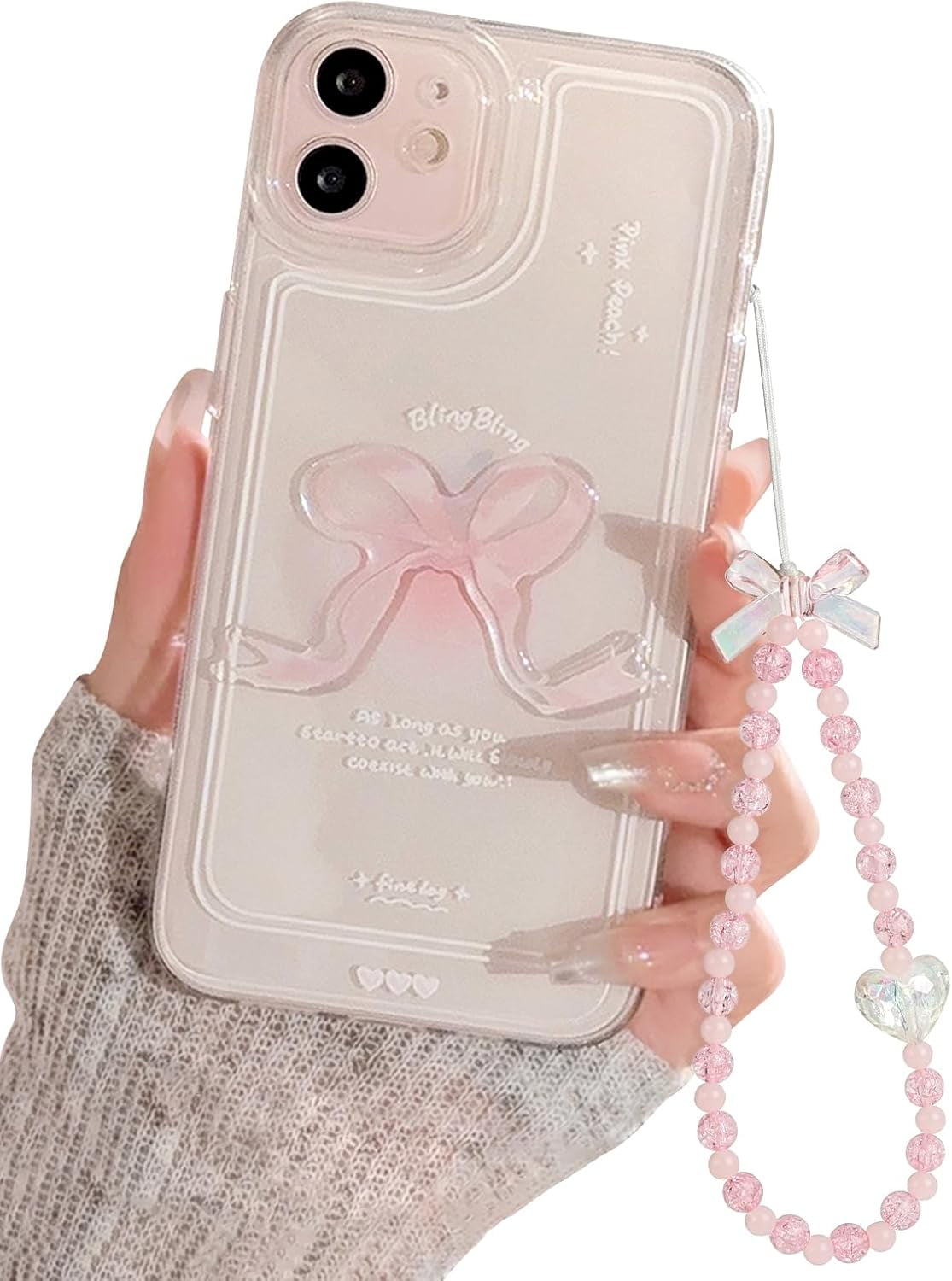 Lawq Compatible for iPhone 12 Cute 3D Pink Irregular Bowknot Slim Women Girls Aesthetic Design ...