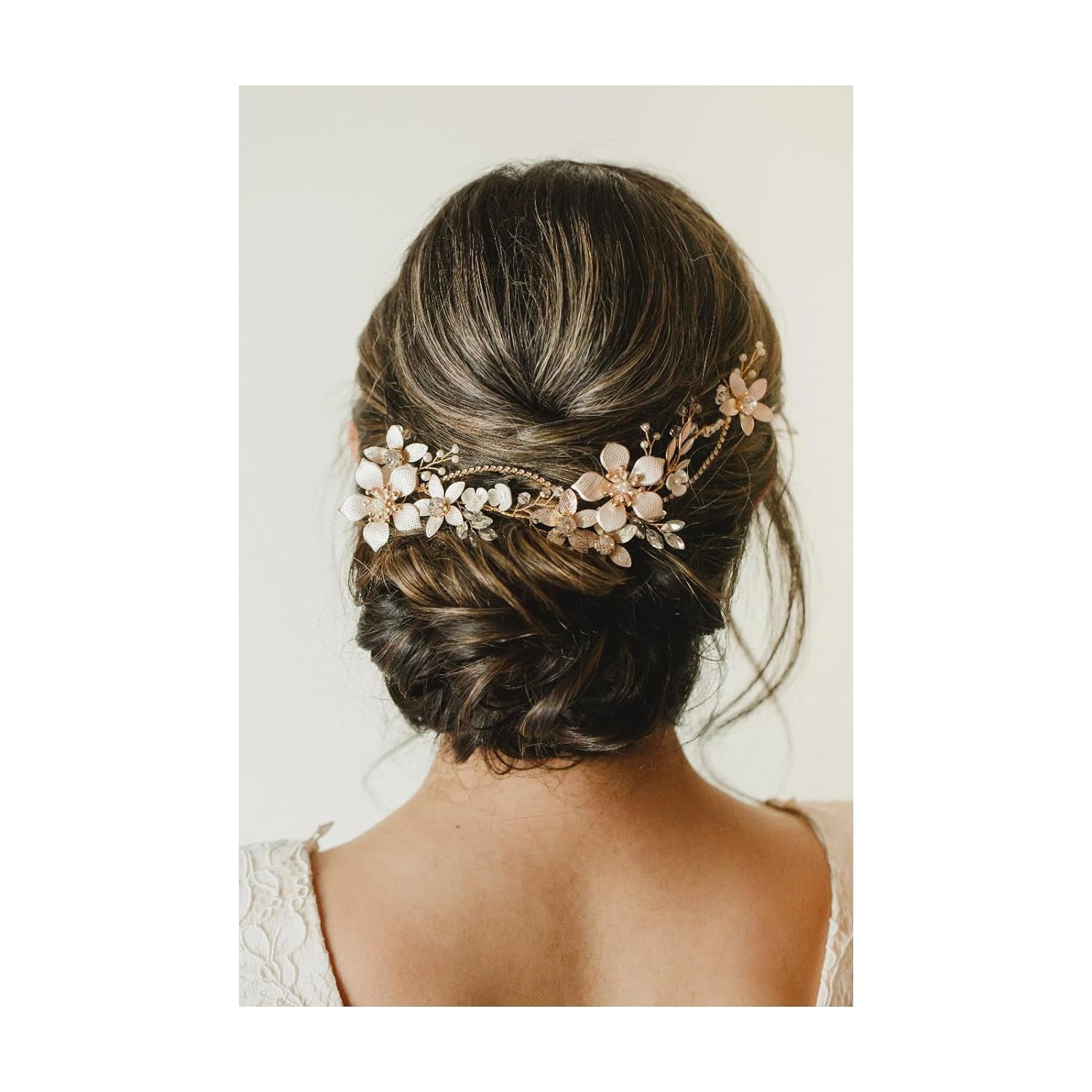 Lawq Gold Bridal Headpieces for Bride Flower Wedding Headband Hair Vine ...