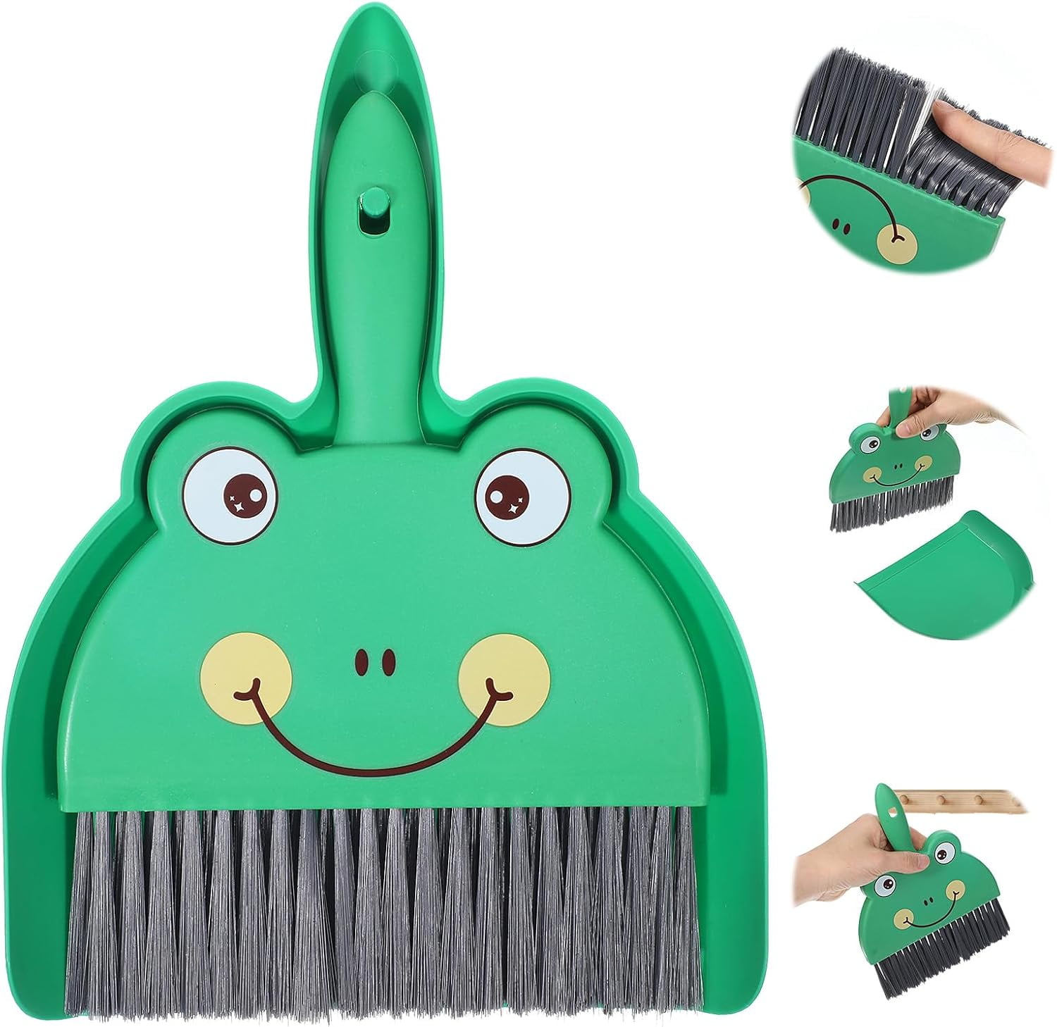 Lawq Green Small Dustpan and Brush Set Cute Mini Broom and Dustpan Set Hand Broom and Dustpan ...