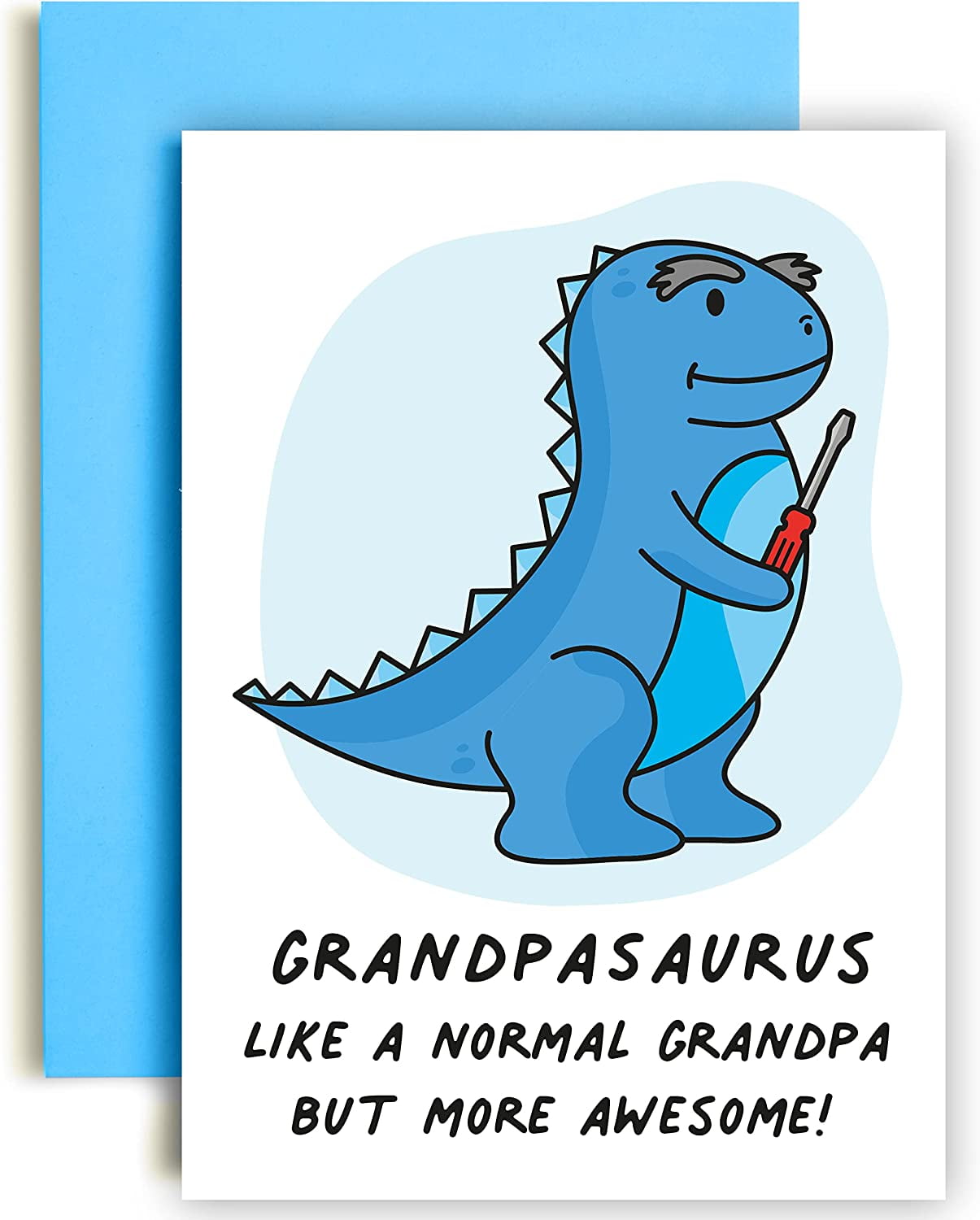 Lawq Greeting Card - Dinosaur Birthday Card for Grandpa (Grandpasaurus ...