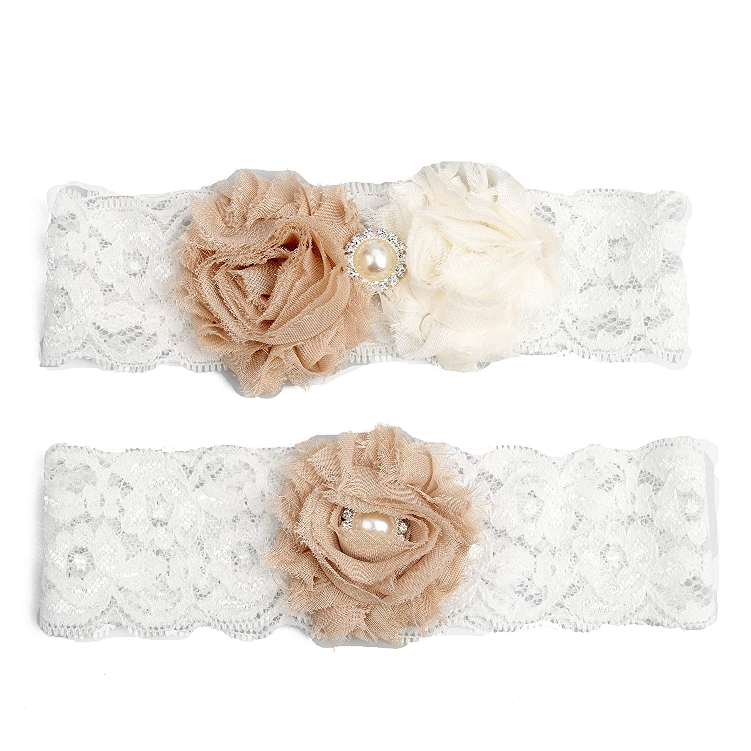 Lawq Handmade Lace Vintage Satin Flower Garter for Bride to Be ...