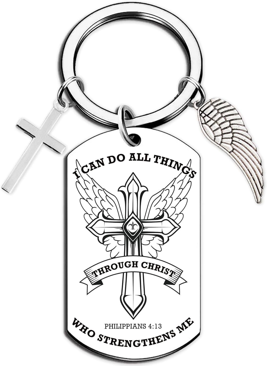 Lawq Inspirational Christian Bible Verse Keychain - I Can Do All Things ...