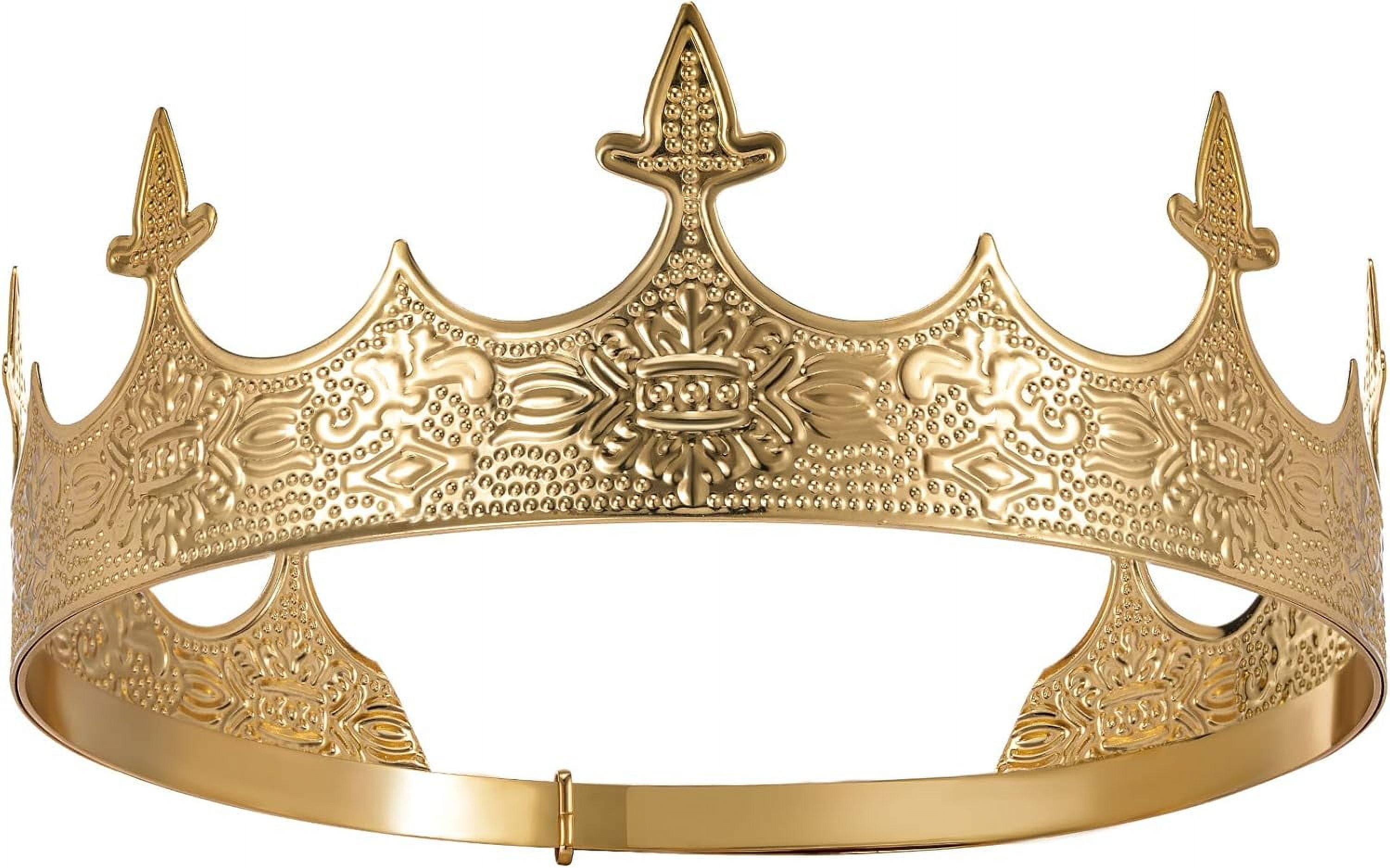 Lawq King Crown for Men - Royal Men's Crown Prince Tiara for Wedding ...