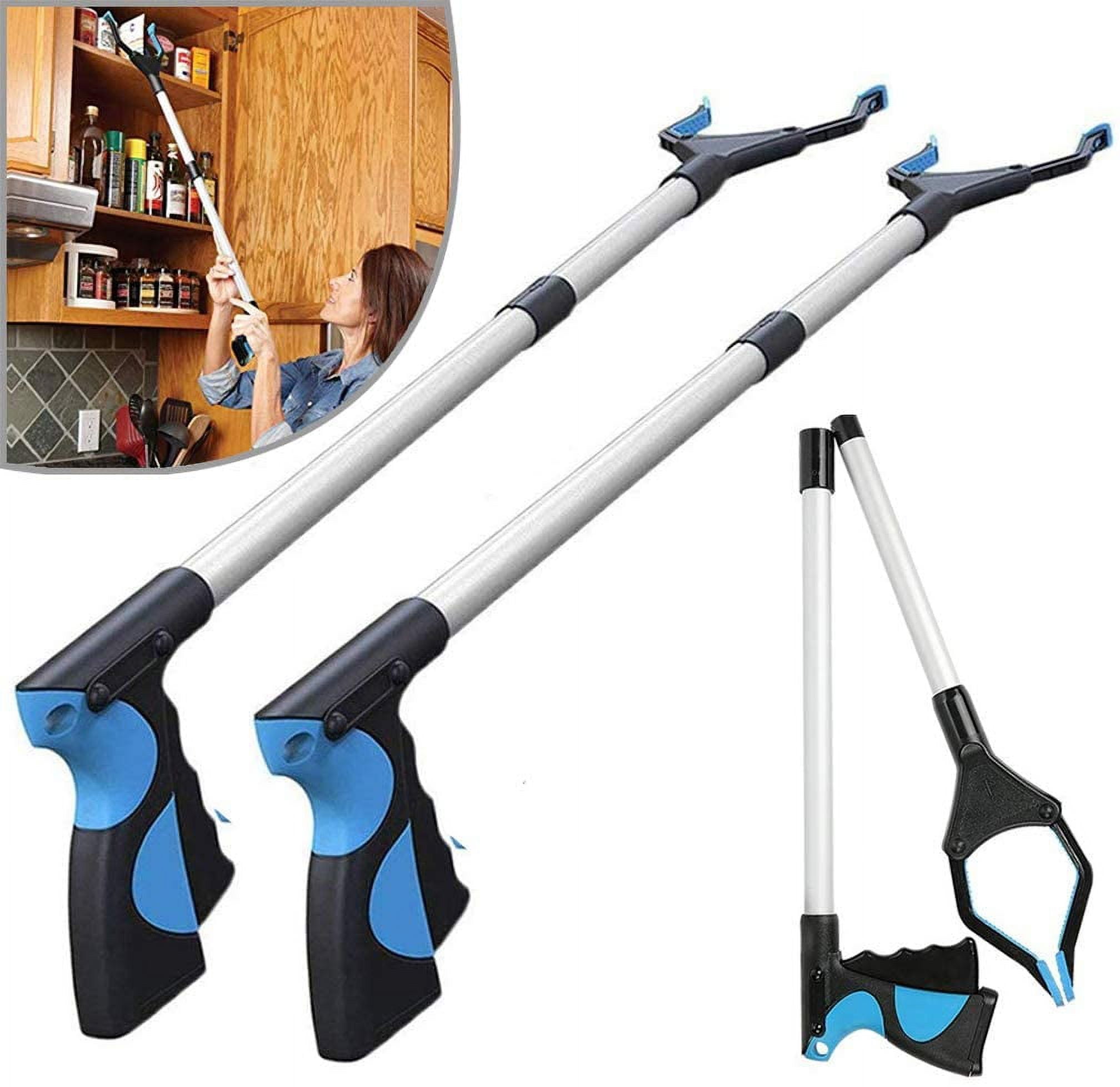 Lawq Long Handled Picker, 33" Foldable Rotating Grabber Reacher Gripper ...