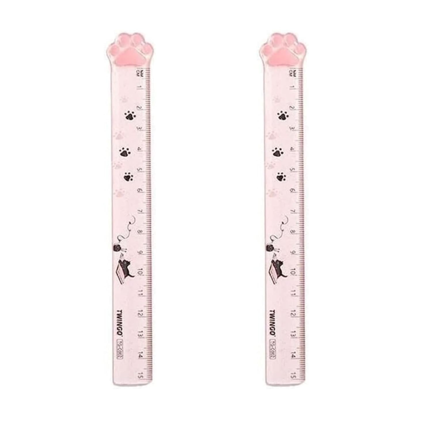 Lawq Rulers,2Pcs 15CM Pink Cats Claw Straight Rulers, Measuring Rulers ...