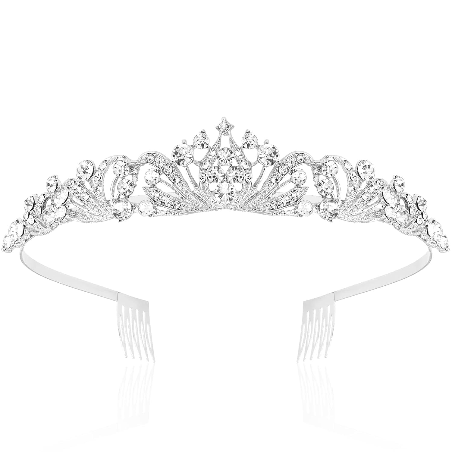 Lawq Silver Tiara and Crown for Women Girls, Crystal Wedding Tiaras for ...
