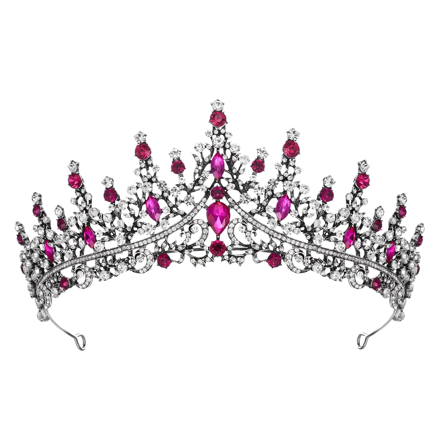 Lawq Silver Wedding Tiara for Women, Crystal Queen Crown, Rhinestone ...