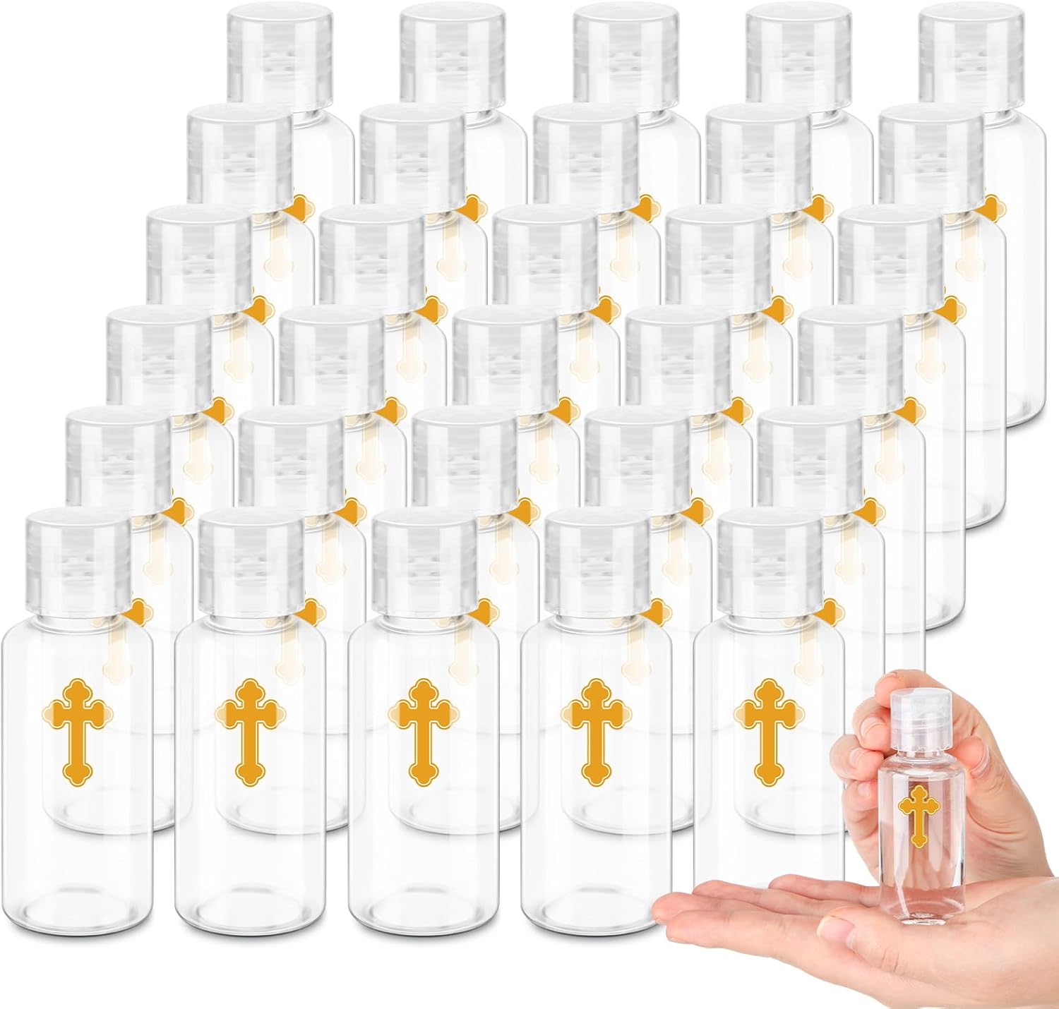 Lawq Small Holy Water Bottles Baptism Party Favor 30 ml Transparent ...