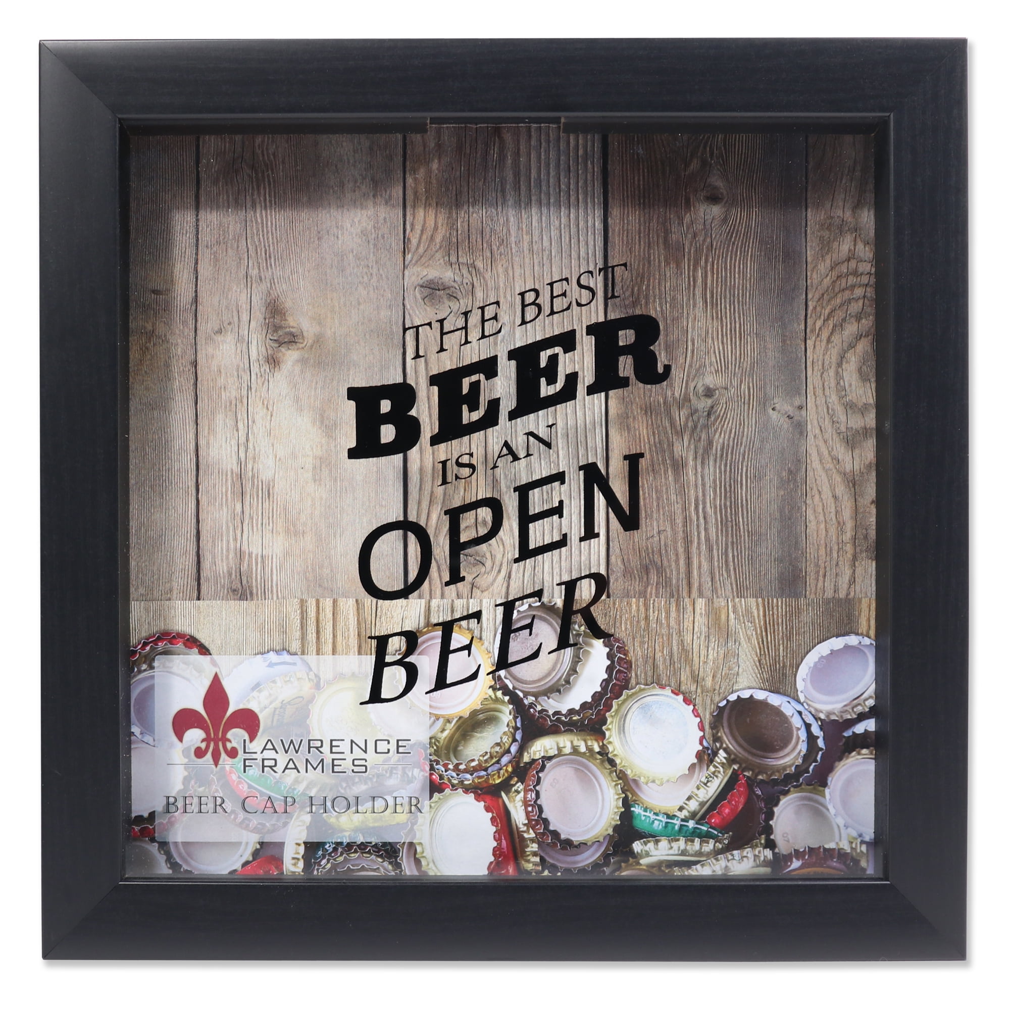 Lawrence Frames 10x10 Black Shadow Box Beer Cap Holder - Walmart.com