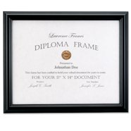 DAX Two-Tone Document Frame, Wood, 8.5 x 11, Black with Gold Leaf Trim ...