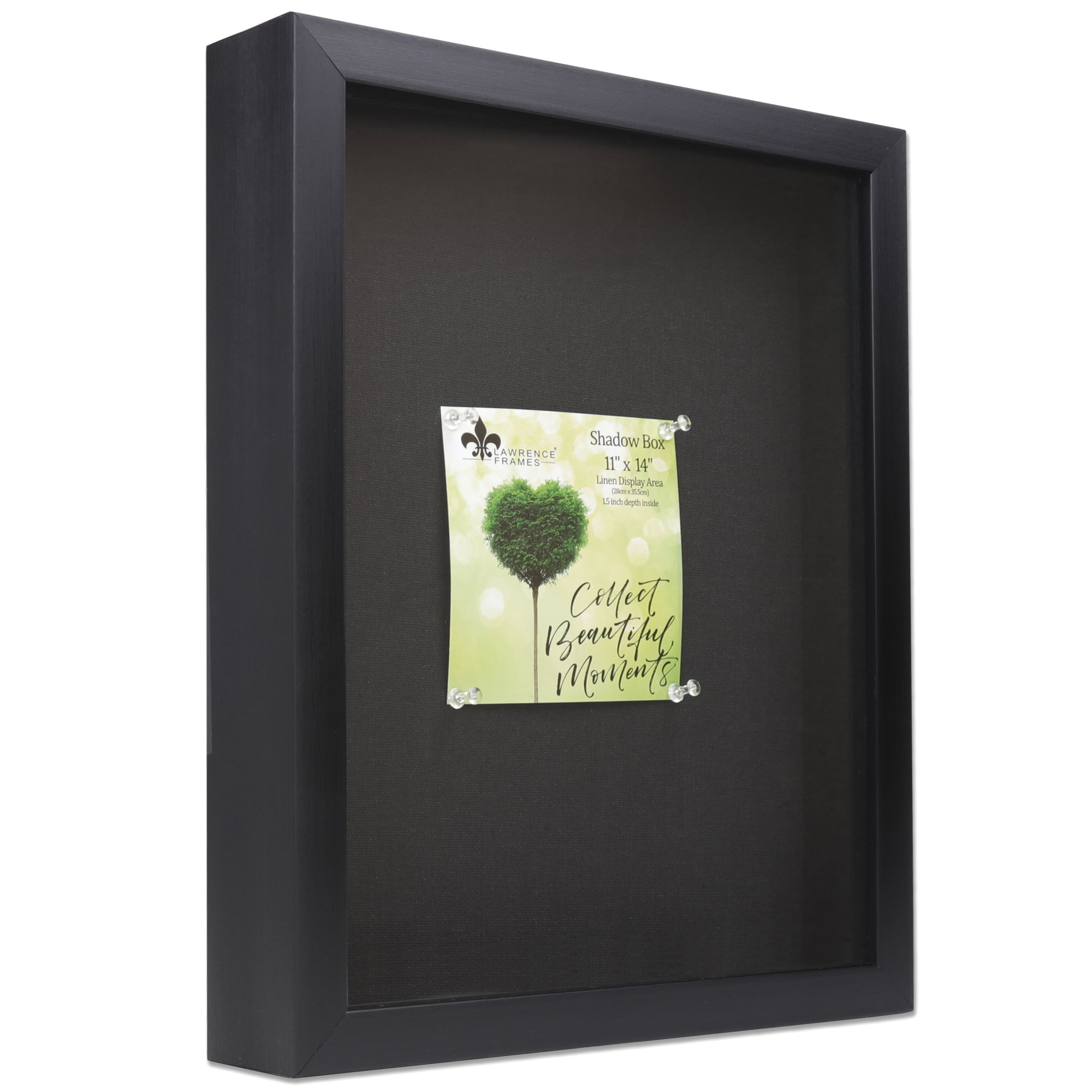 Lawrence Frames 12.2 in x 15.2 in Polystyrene Shadow Box, Black ...