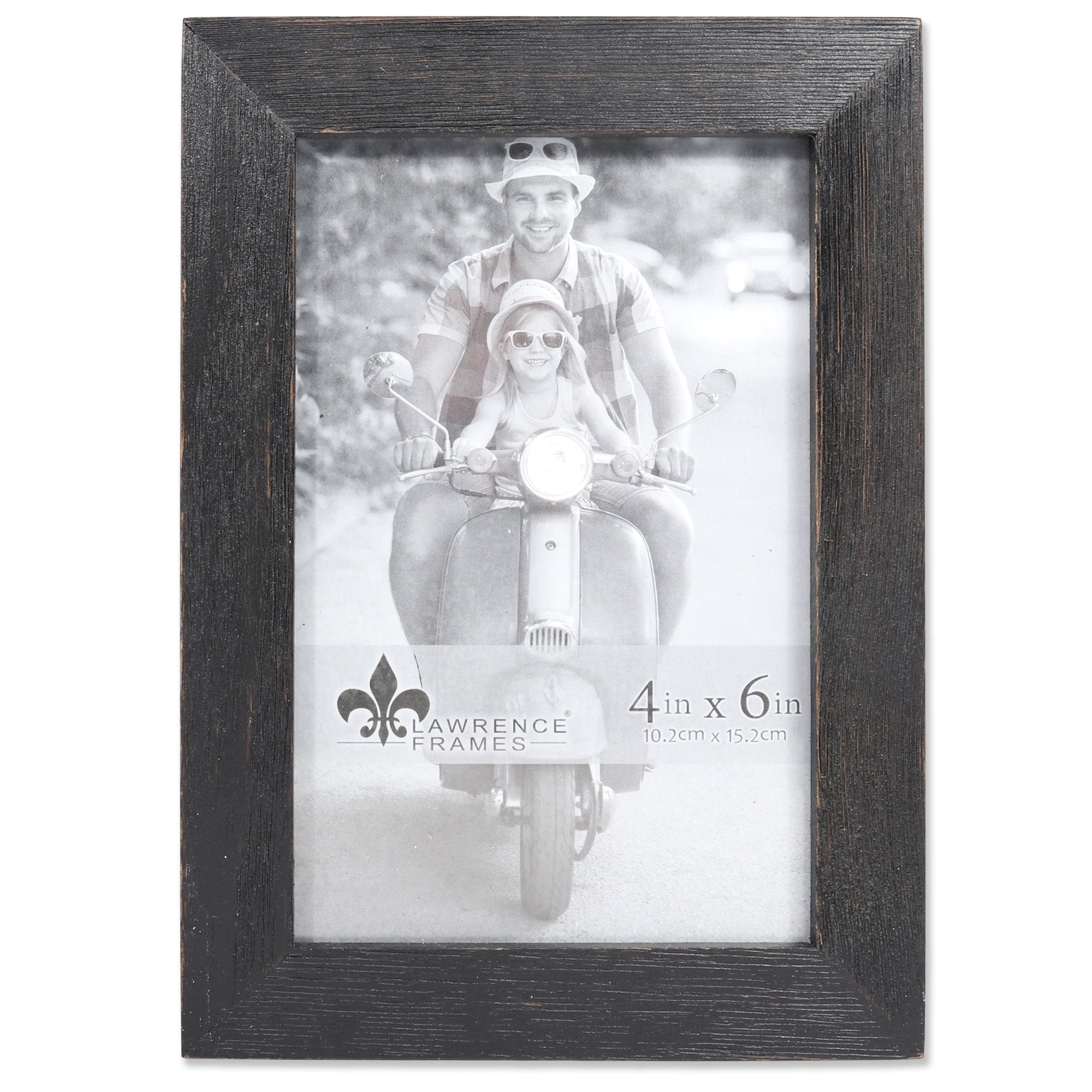 Lawrence Frames 4"W x 6"H Charlotte Weathered Black Wood Picture Frame ...