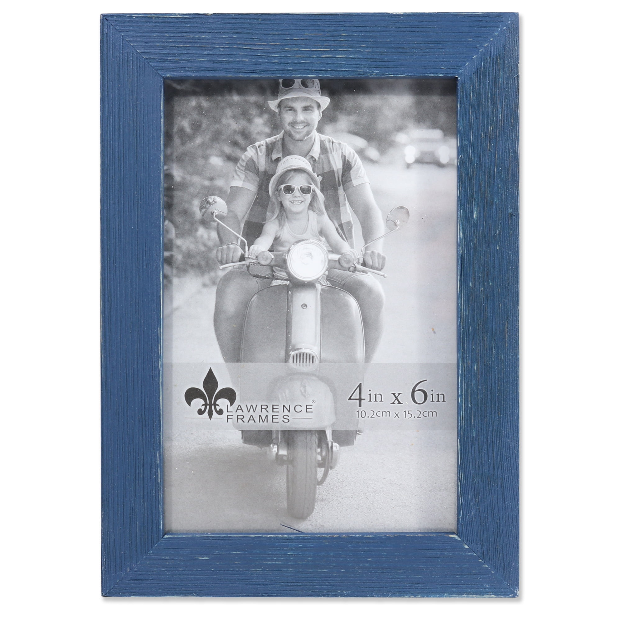 Weathered CHARLOTTE NAVY-BLUE WOOD frame by Lawrence - 4x6 - Walmart.com