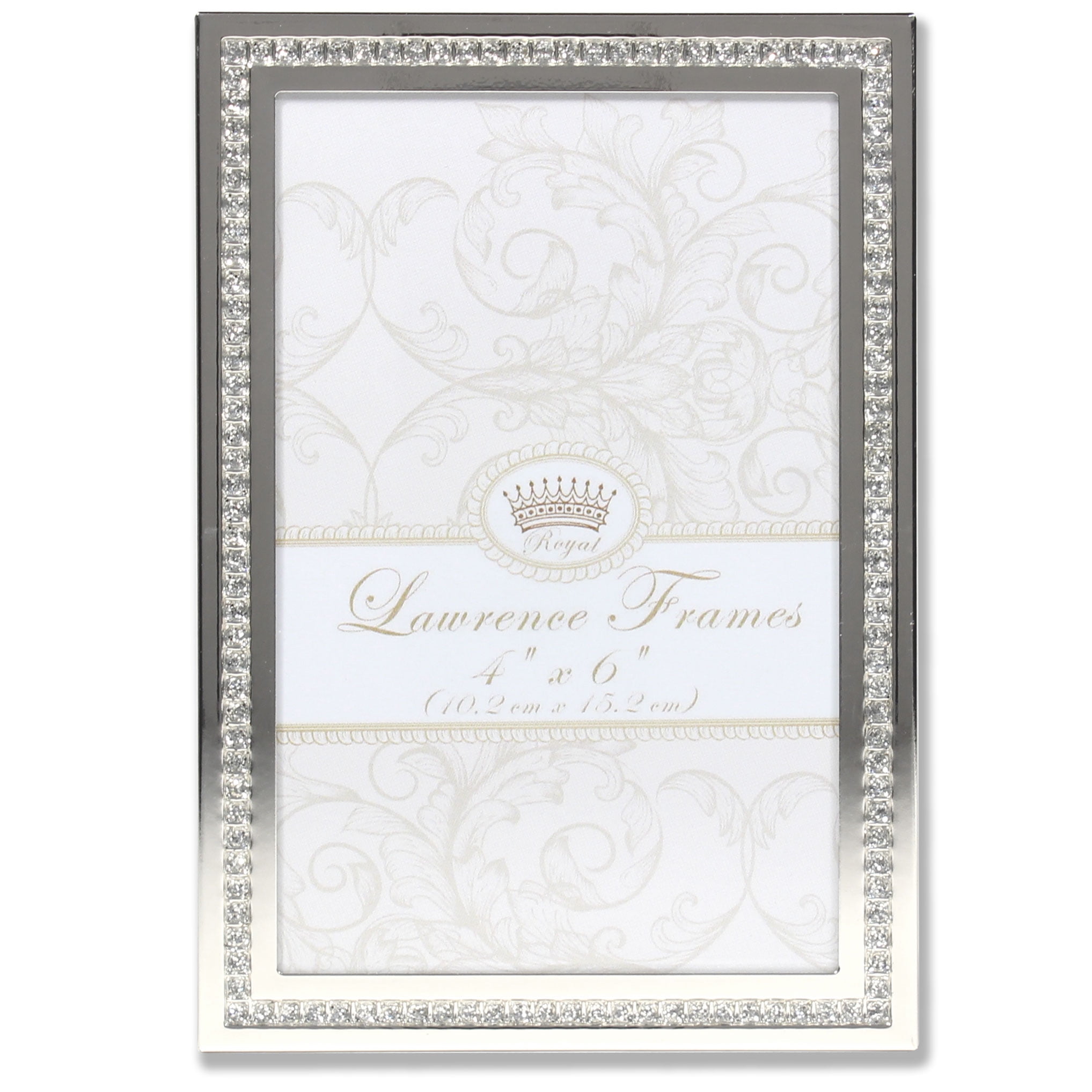 Lawrence Frames 4"W x 6"H Dazzle Silver and Glitter Picture Frame ...
