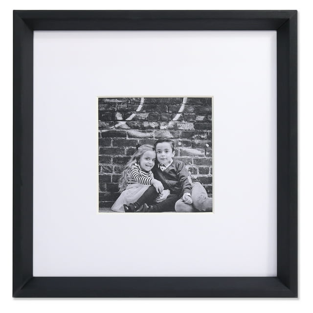 Lawrence Frames 5x5 Wide Border Matted Frame - Gallery Black 10x10 ...