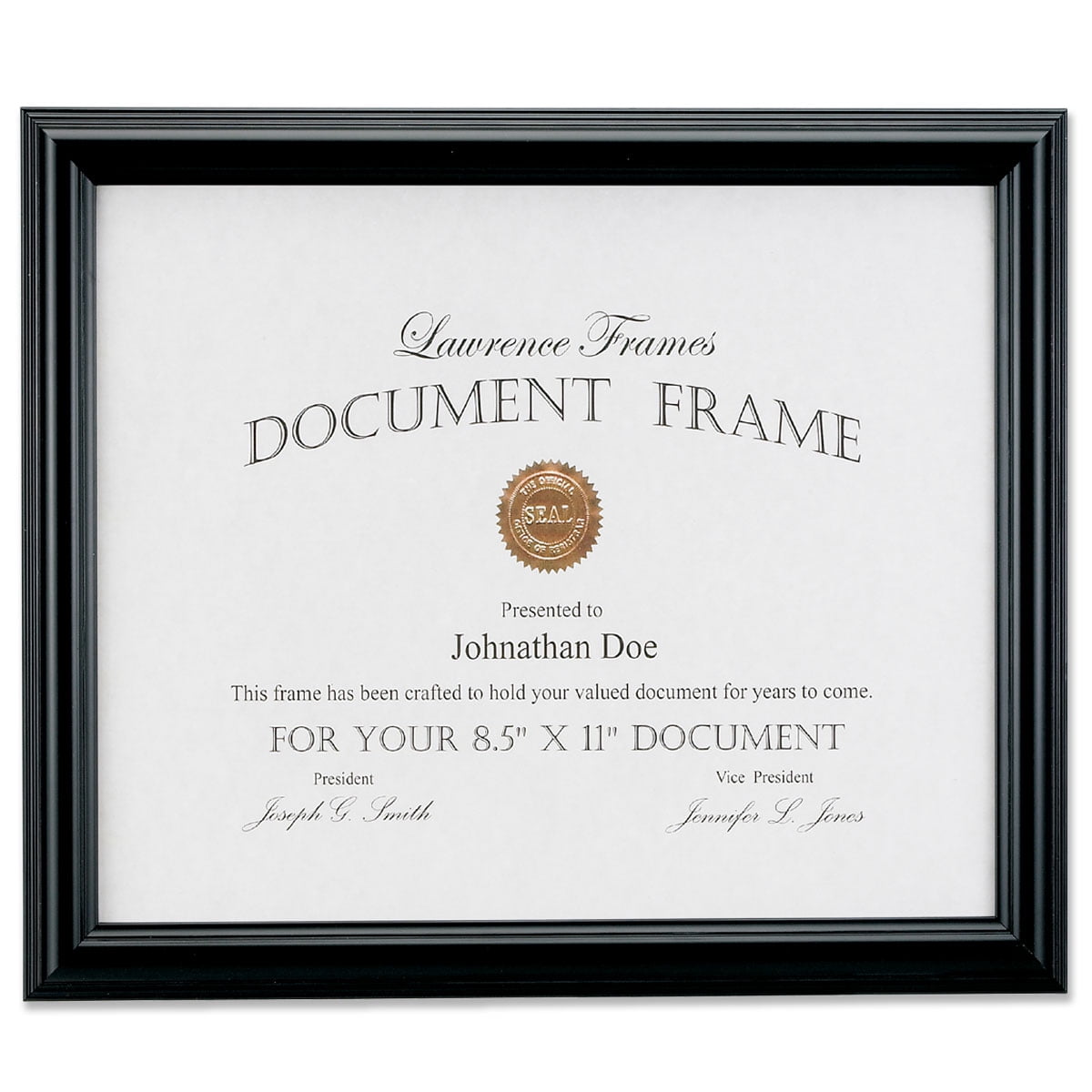 Lawrence Frames 8.5x11 Black Document Picture Frame, Glass, Wall ...