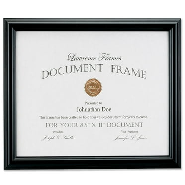 Lawrence Frames 11x14 Document/Diploma/Certificate Wall Frame, Blonde Wood & Silver, Matted to 8 ...
