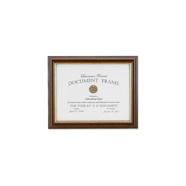 Lawrence Frames Walnut Wood & Silver 11x14 Matted to 8.5x11 Document/Diploma/Certificate Picture ...